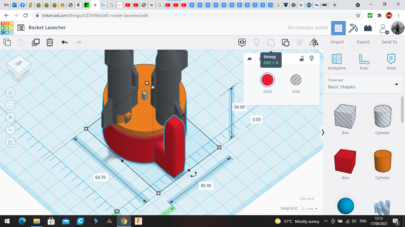 Tinkercad Robotics for School: Rocket Launching Mini-bot : 32 Steps ...