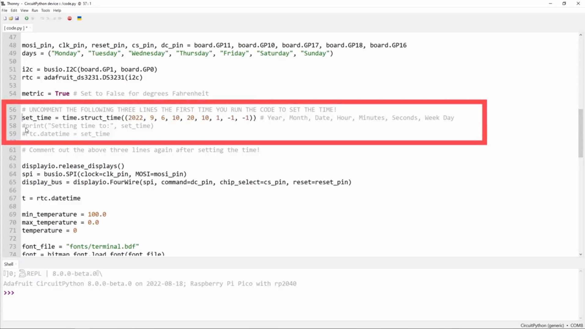 Raspberry Pi Pico Thermometer & Clock : 5 Steps (with Pictures ...