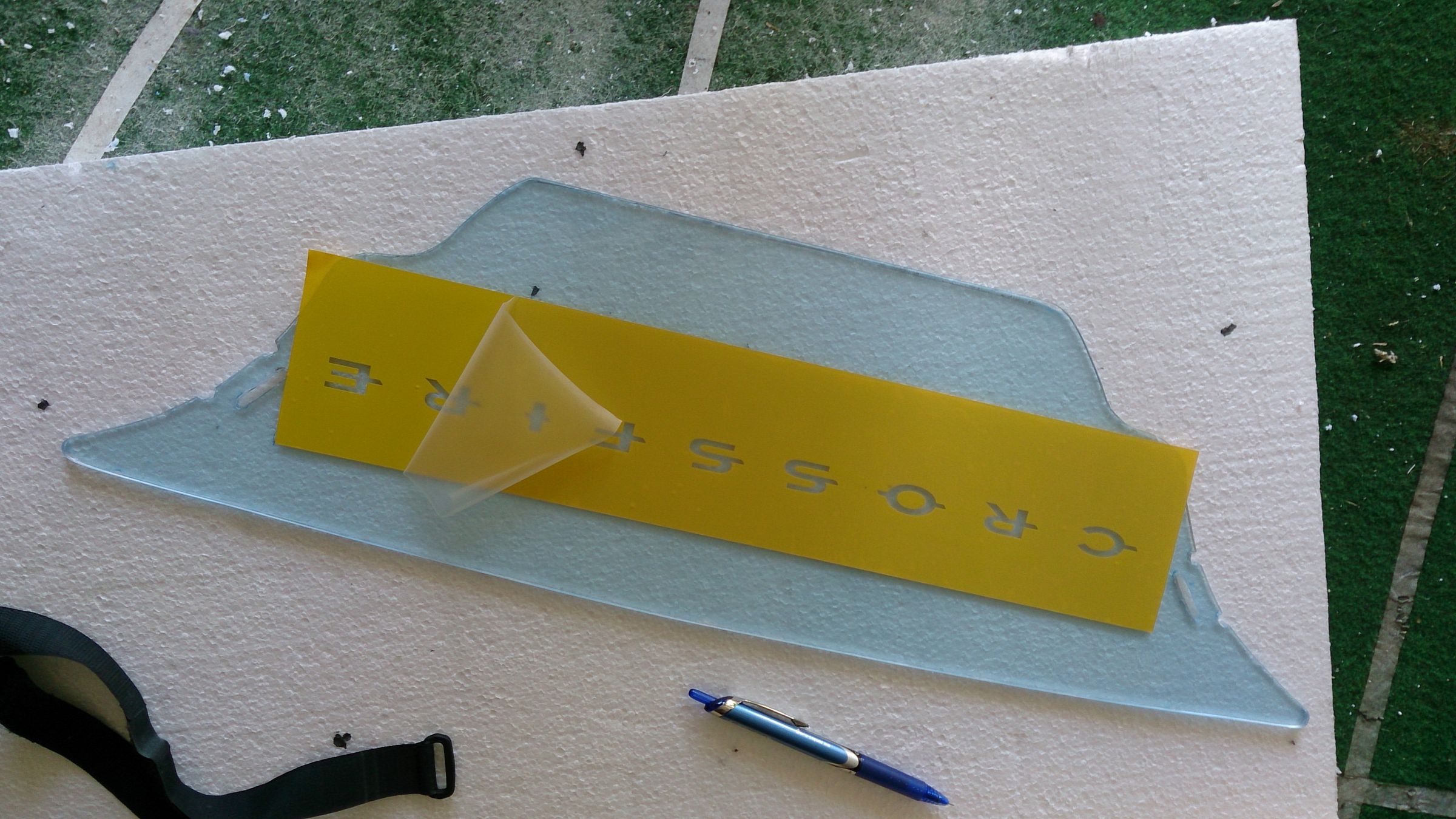 Sand Blast Patterns on Plexiglas - Wind Deflector for Convertible Car ...