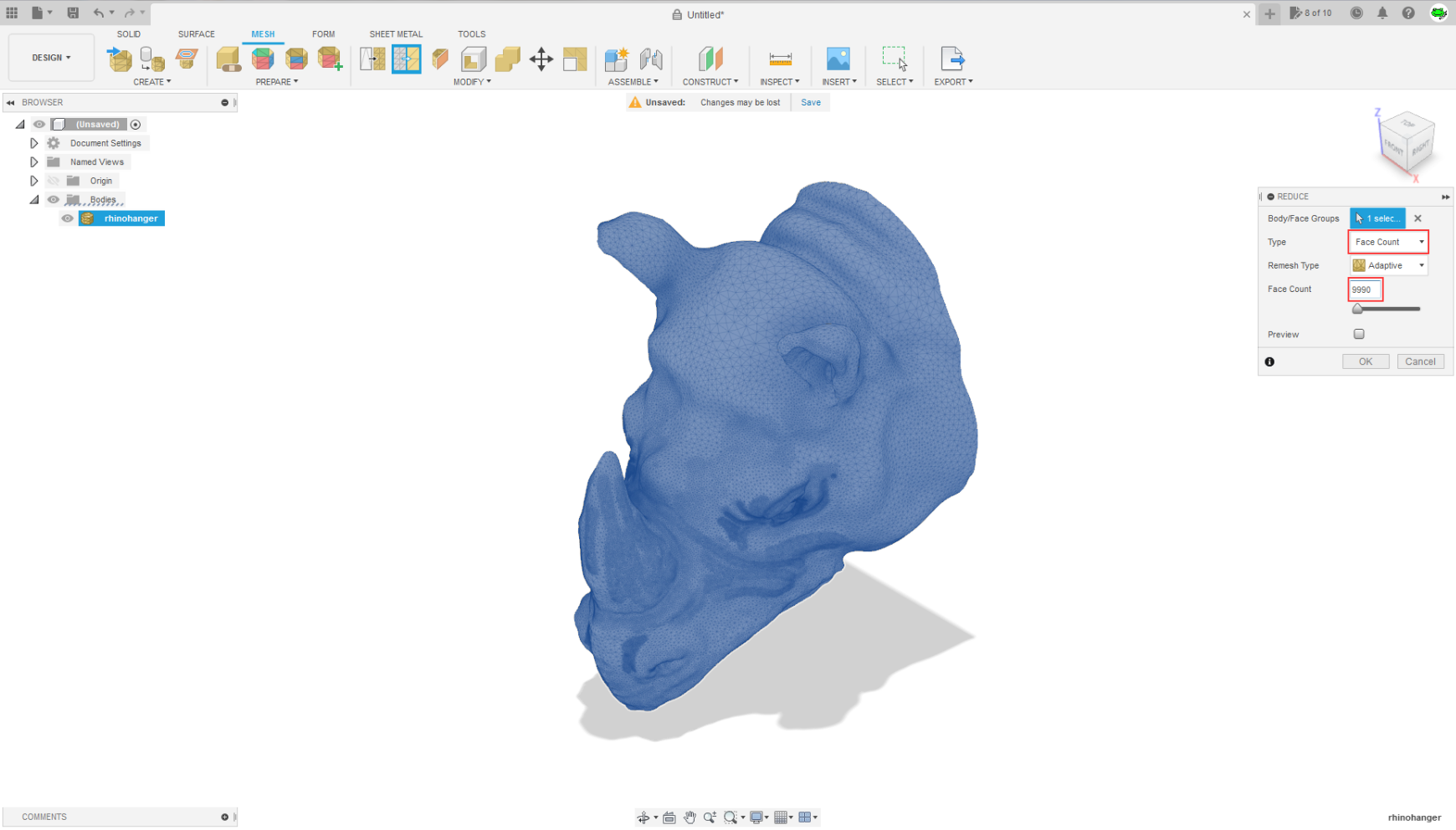 Large STL File Editting With FUSION 360 – Solid Workspace (part 1) : 6 ...