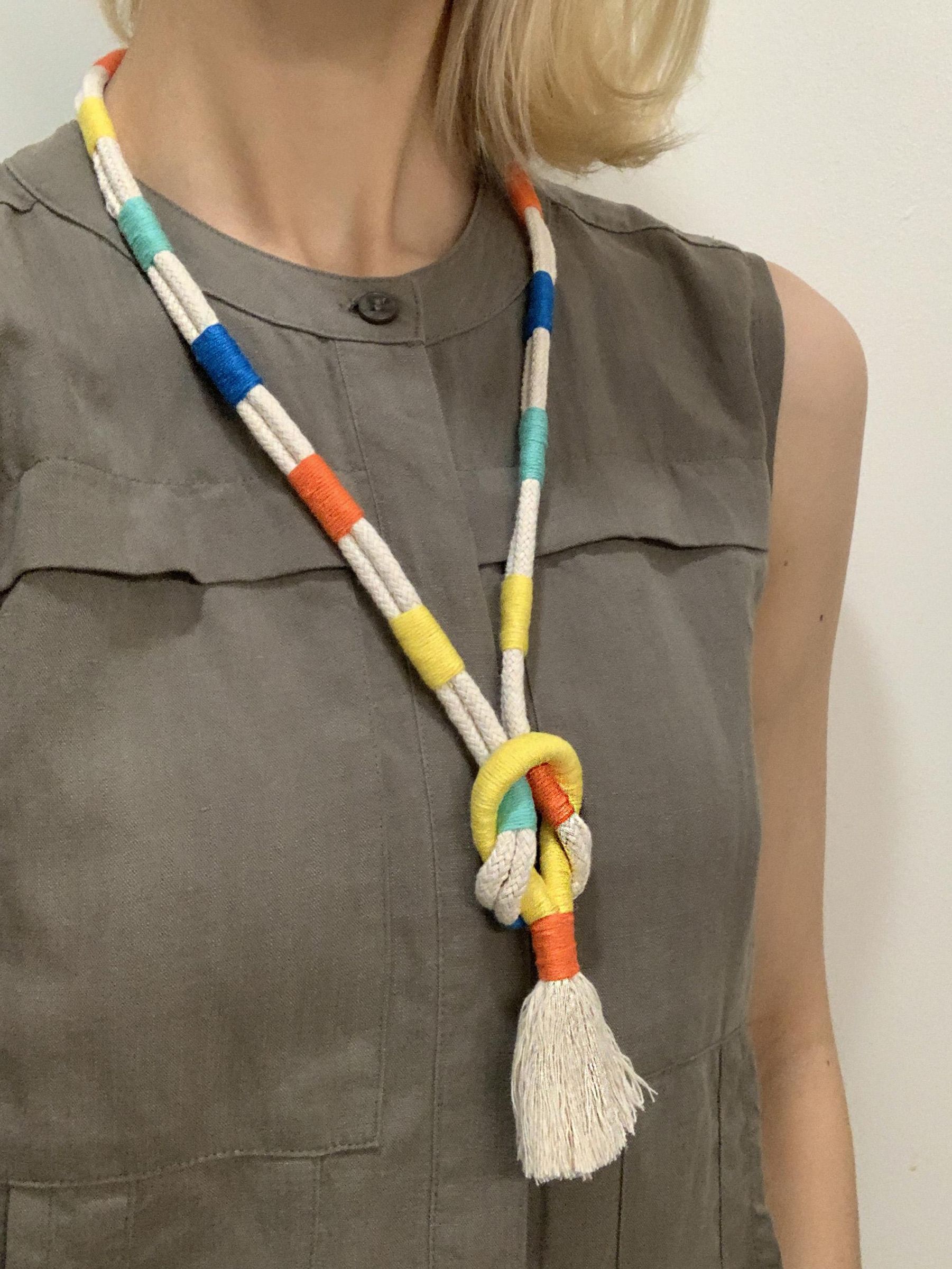 Colorful Rope Macrame Knot Necklace With Tassel : 8 Steps (with ...