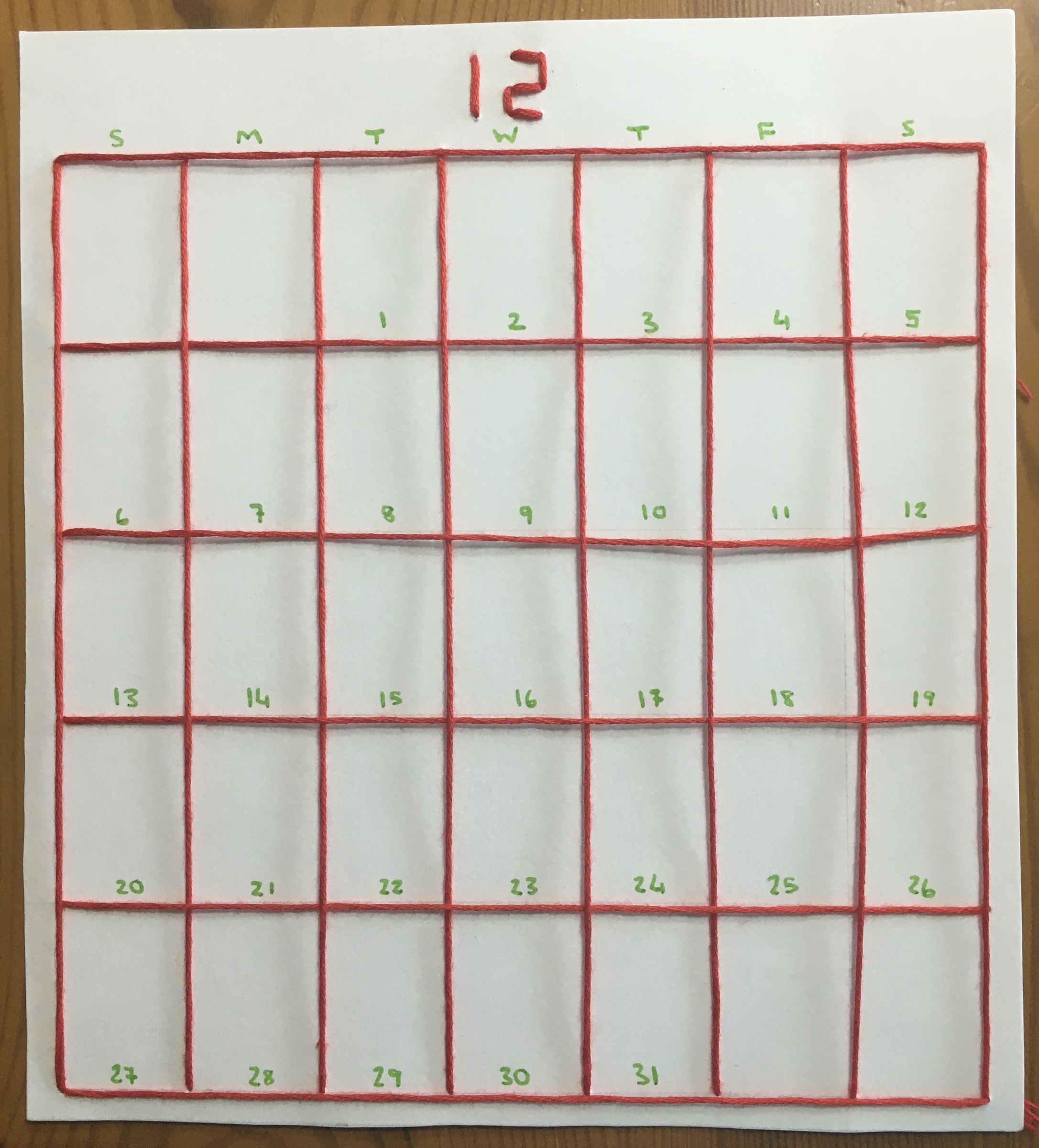 String Calendar : 6 Steps - Instructables