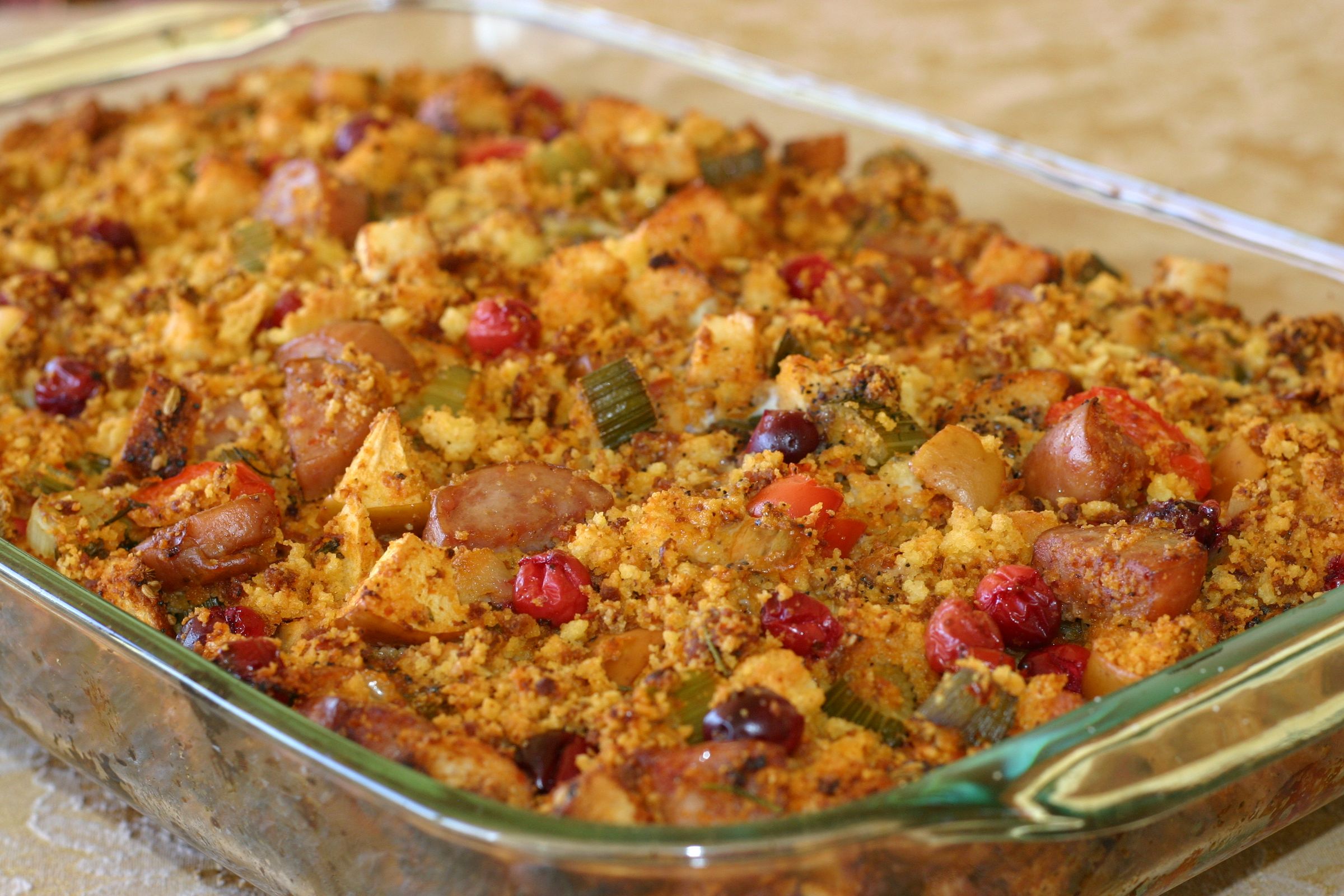 Sausage Apple Cranberry Cornbread Dressing : 7 Steps (with Pictures ...