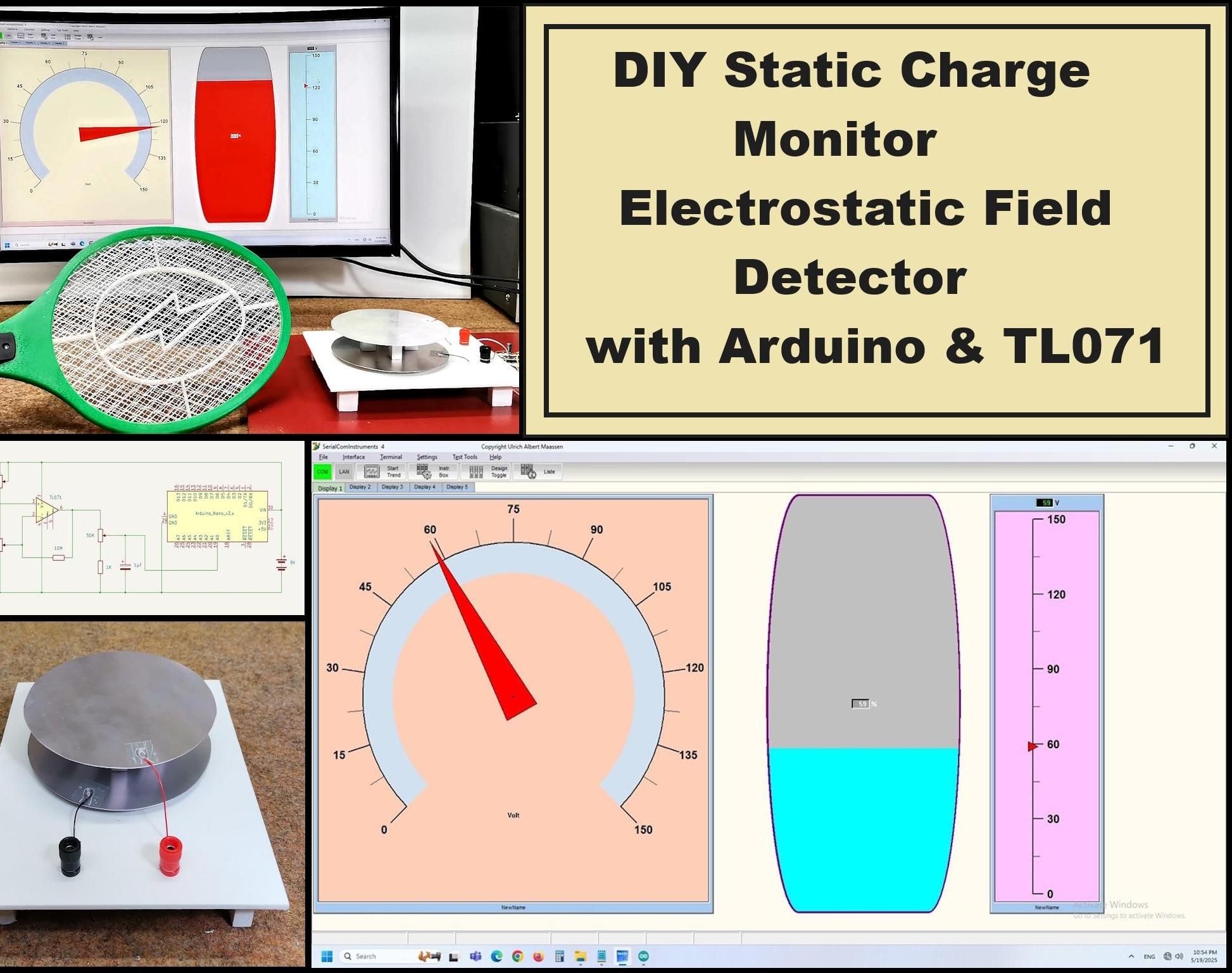 DIY Static Charge Monitor - Electrostatic Field Detector (Arduino ...