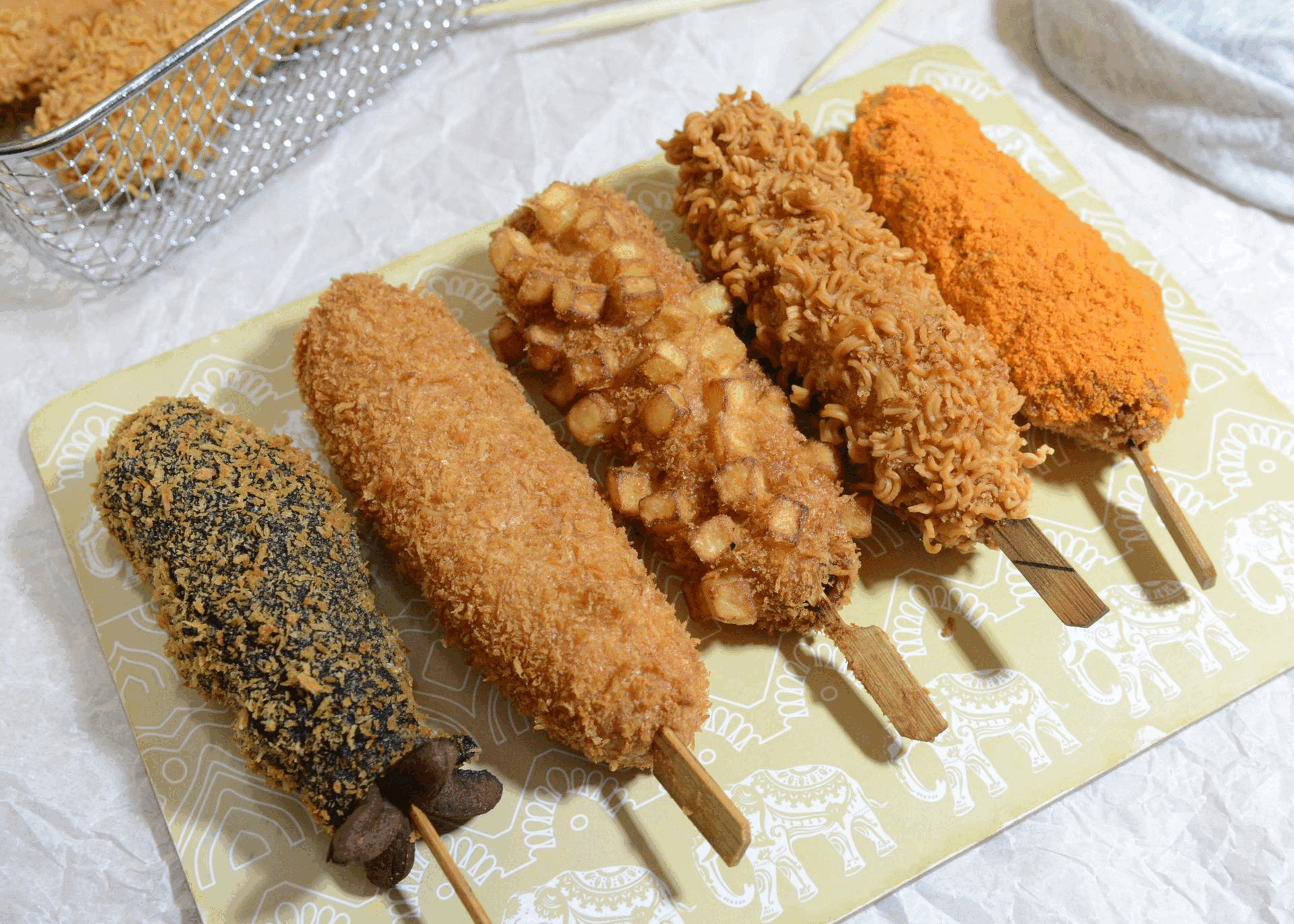Extra Crunchy Korean Corn Dog (Ramen, French Fries and Takis Edition ...