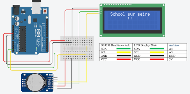 Real Time Clock Arduino Uno Ds3231 Rtc Module Lcd 20x4 I2c 4