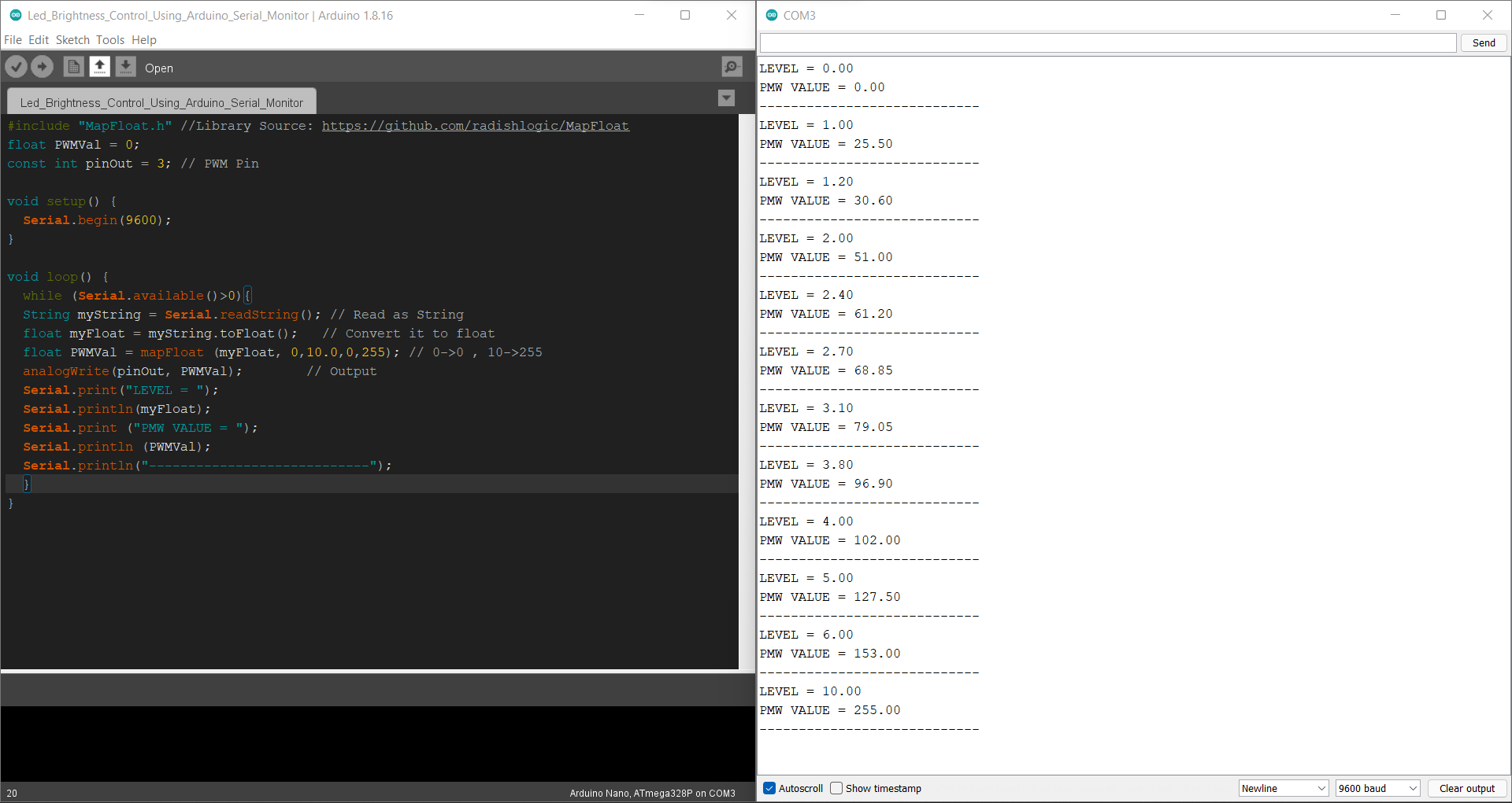 LED Brightness Control Using Arduino's Serial Monitor : 3 Steps ...