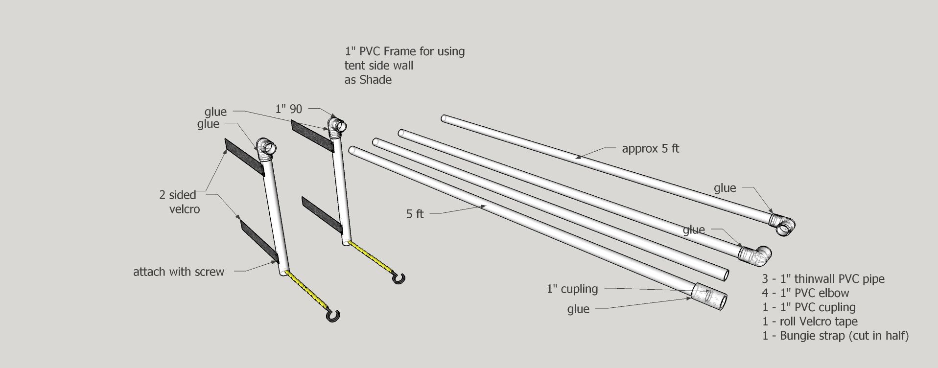 PVC Extended Shade Frame for Craft Show Tents : 4 Steps (with Pictures ...