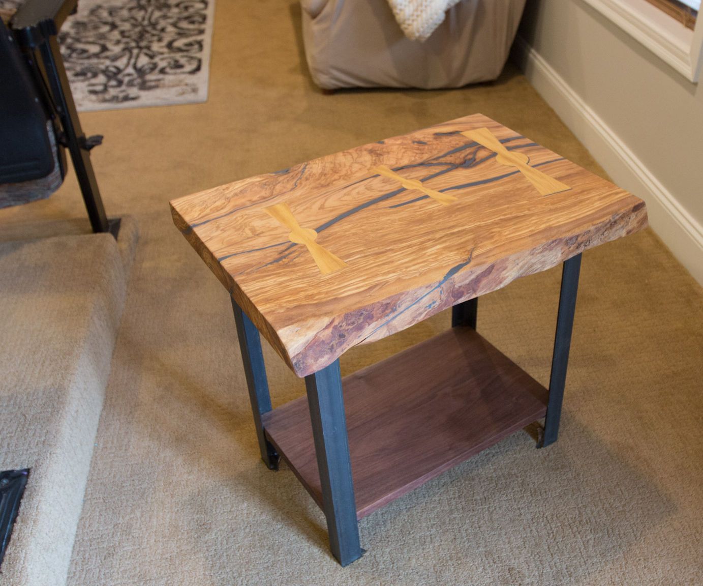 Live Edge End Table W/ Steel Legs : 18 Steps (with Pictures ...