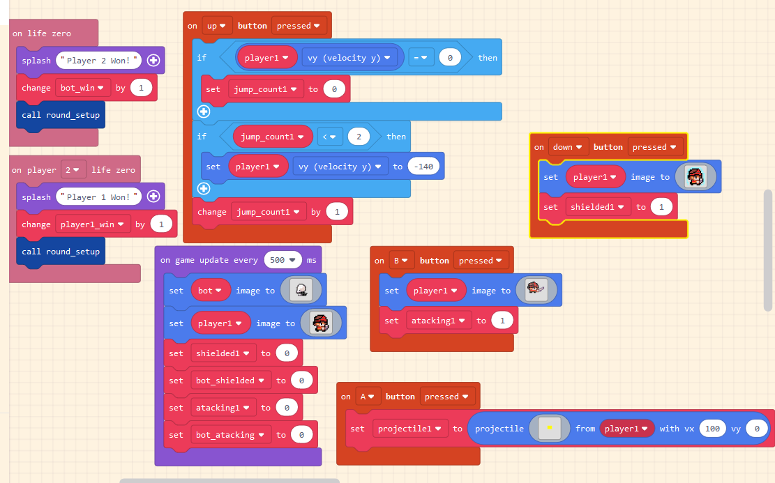 (Multiplayer)Fighting on GameGo With Makecode Arcade : 6 Steps ...
