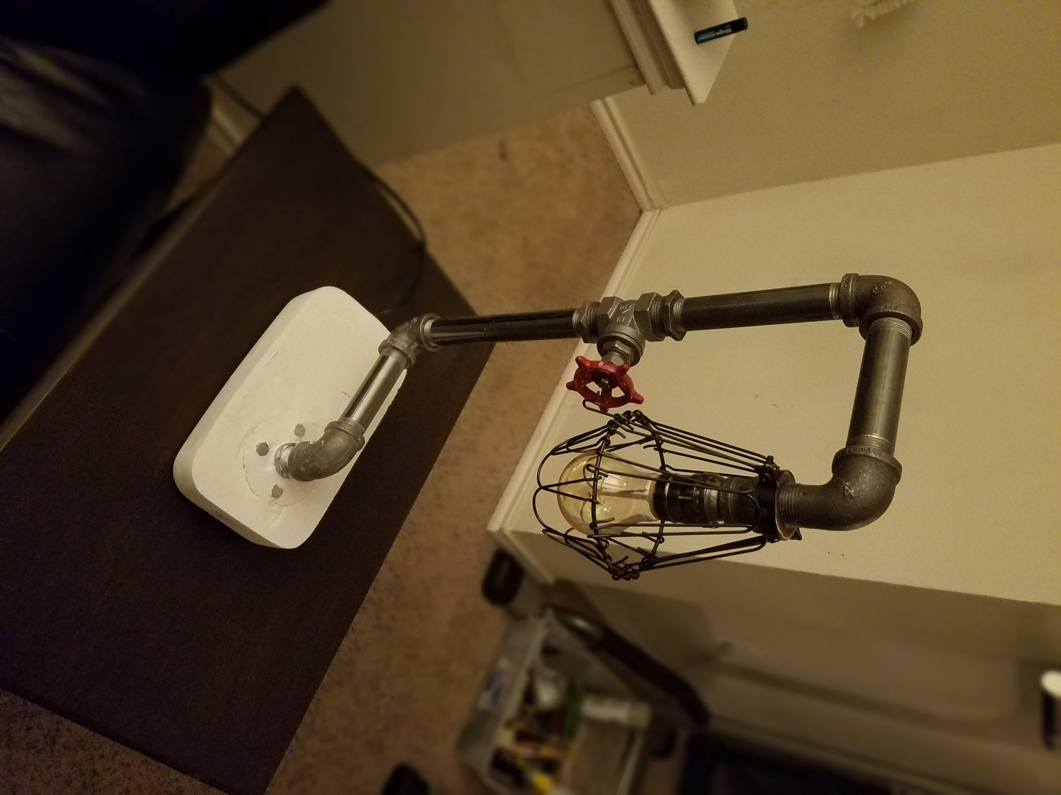 Iron Pipe Lamp With Cast Concrete Base : 7 Steps (with Pictures ...