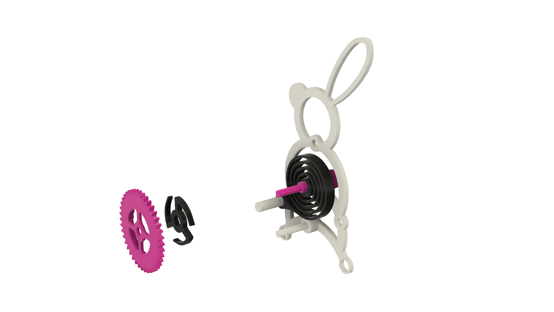 Windup Bunny 2 With a PLA Spring Motor and Floating Pinion Drive : 5 ...