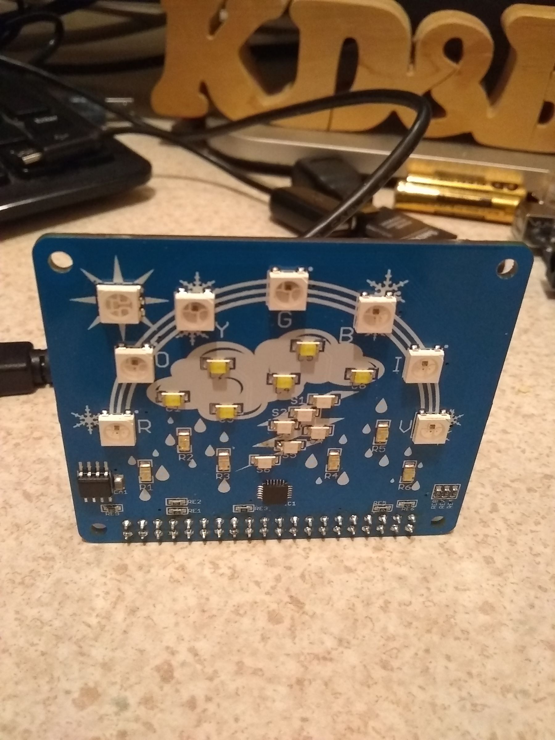Simple Weather Display Using Raspberry PI and Cyntech WeatherHAT : 4 ...