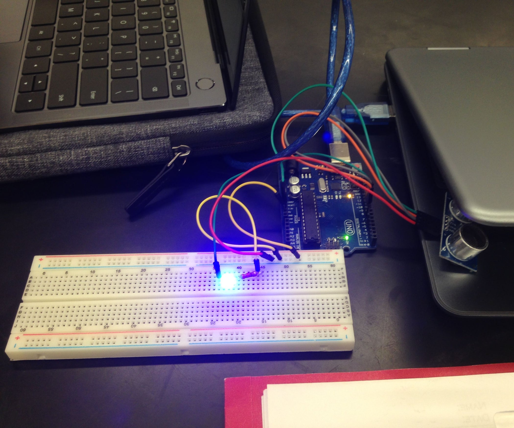 Sonar Range Finder by Sam and Ryu : 4 Steps - Instructables