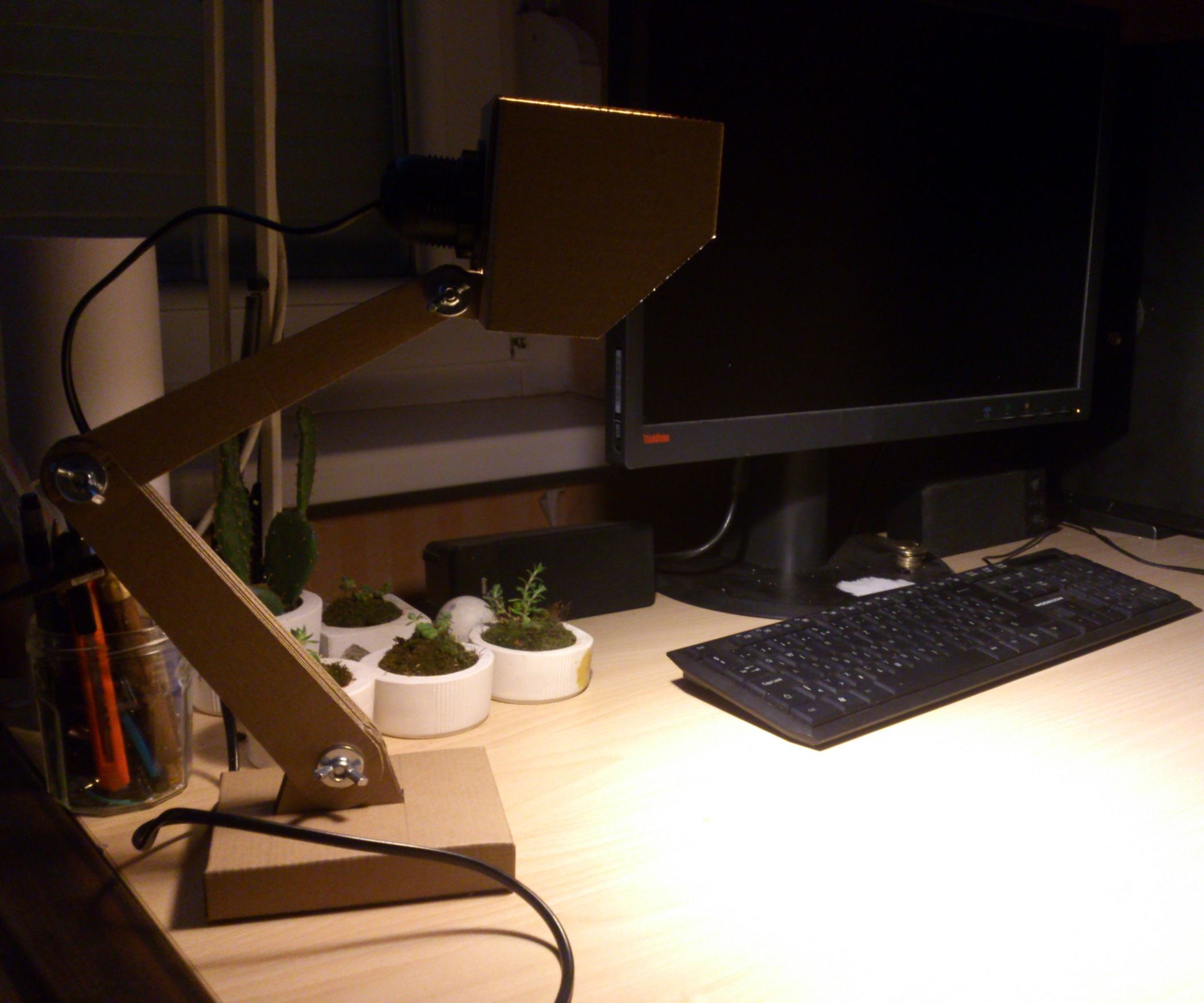 FabLamp Adjustable Cardboard Desk Lamp : 6 Steps - Instructables