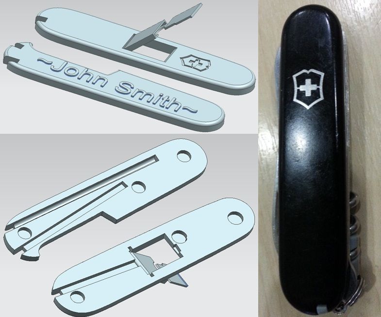 3D Printed Customized 91mm Swiss Army Knife (SAK) Scales : 6 Steps ...