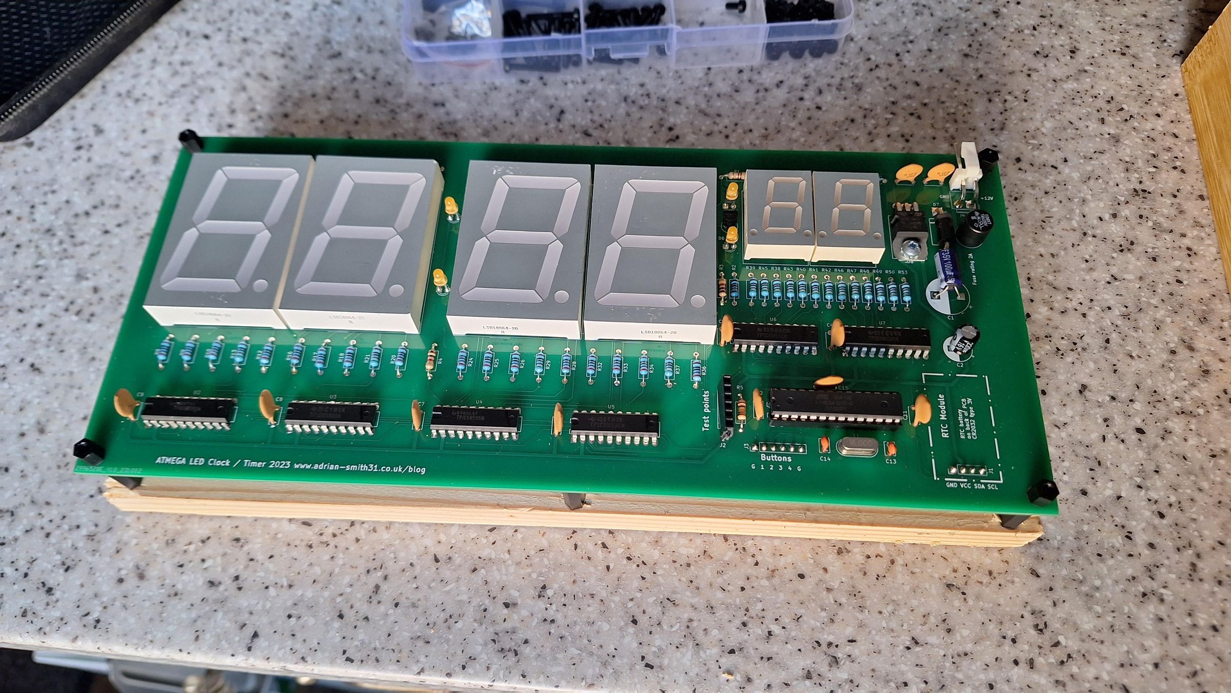 Large 6 Digit LED Clock 1.8" + 0.8" High Digits Using Arduino and ...