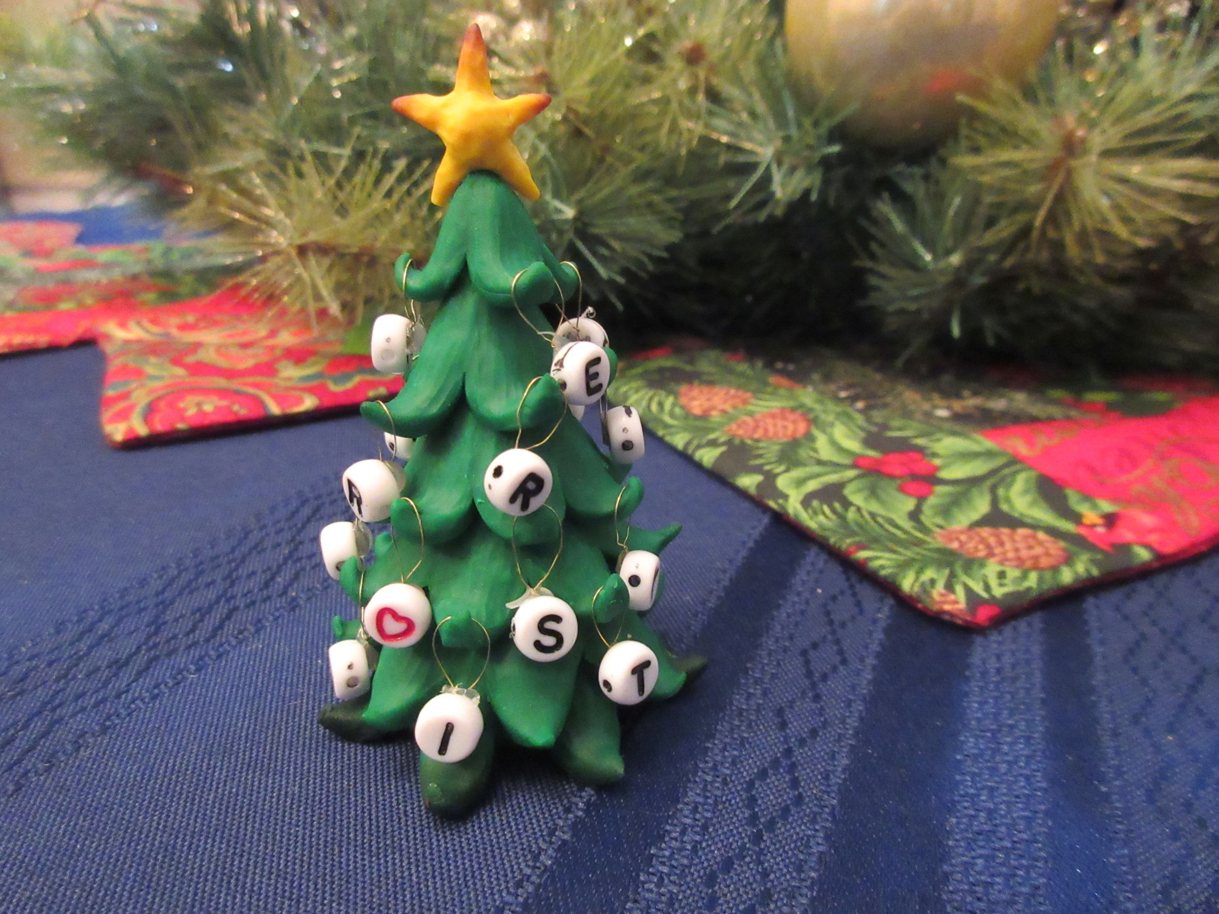 Polymer Clay Christmas Tree With Hanging Ornaments : 10 Steps (with ...