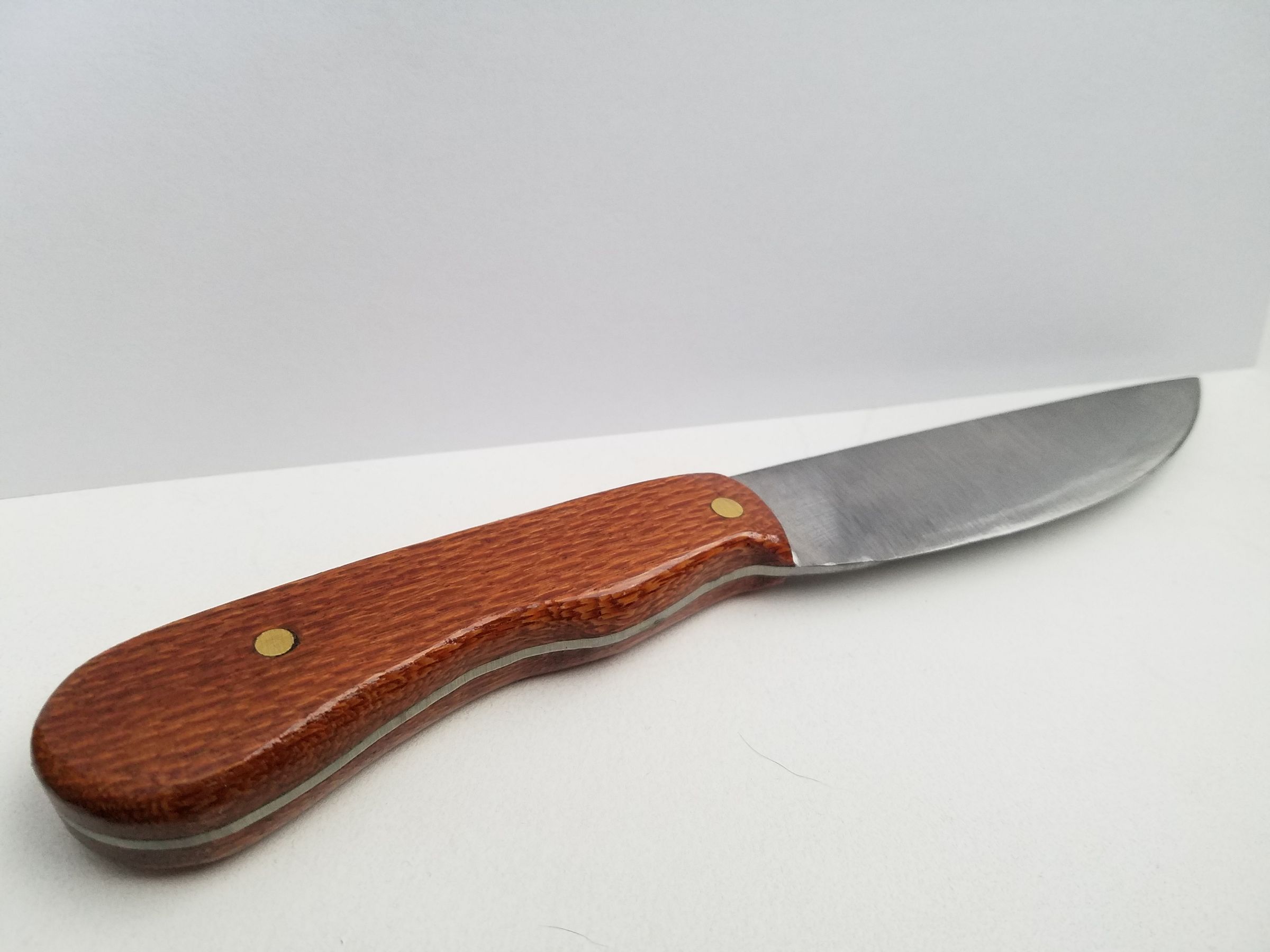 My First Knife Made Out of a Saw Blade With a Fancy Leopard Wood Handle ...