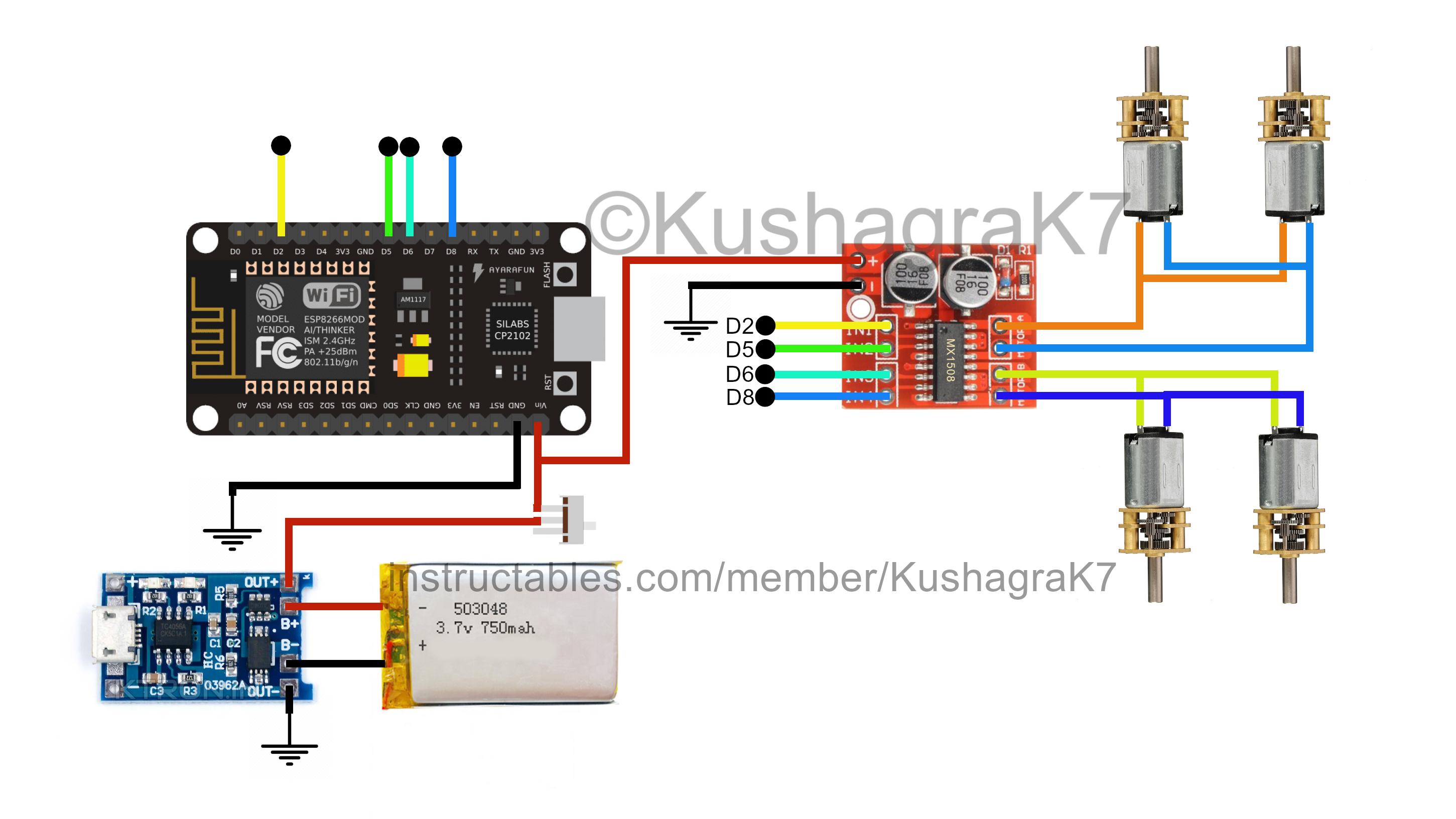 Smartphone Controlled 4X4 Robot With ESP8266 : 21 Steps - Instructables