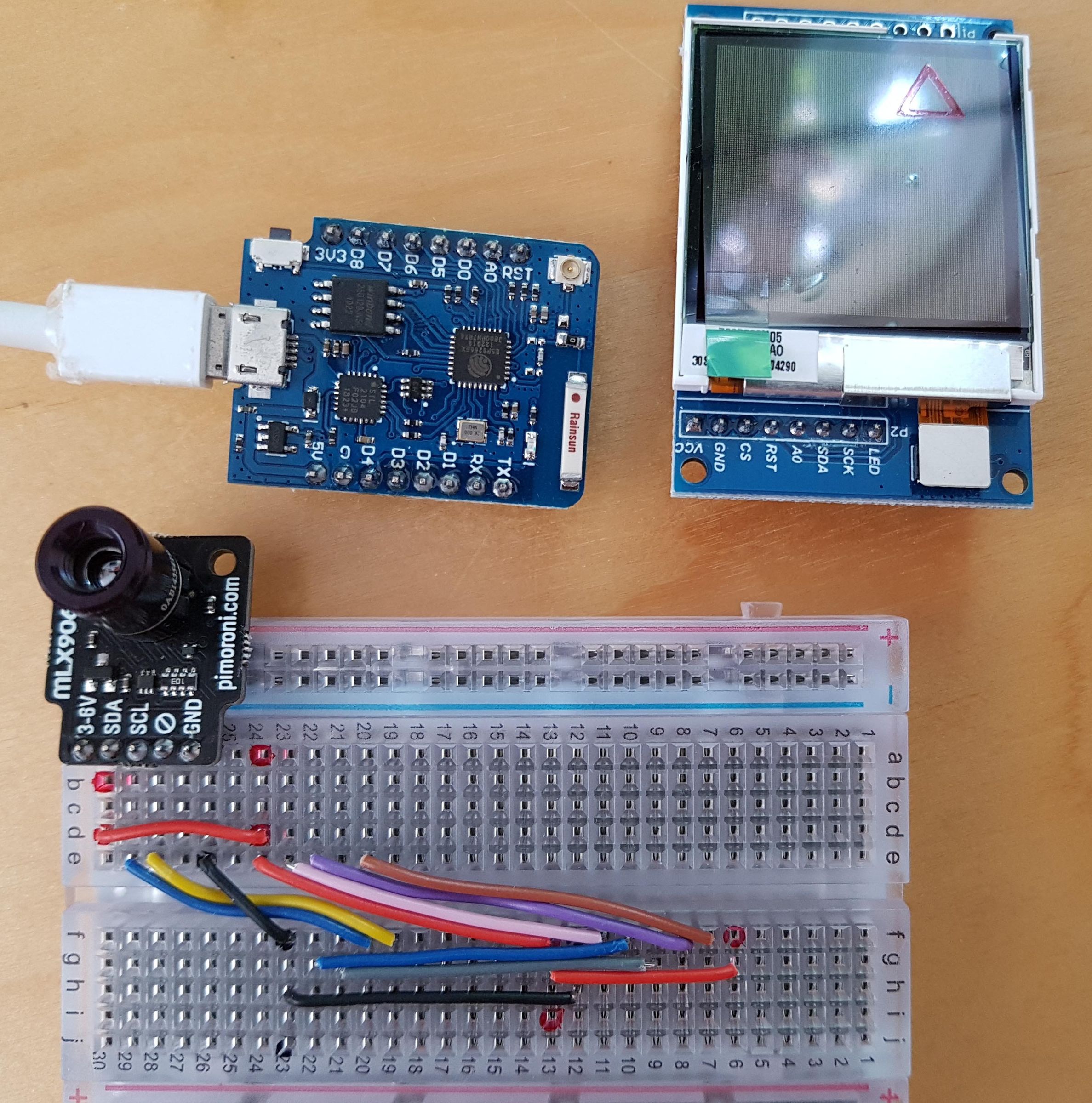 Wiring a LOLIN WEMOS D1 Mini Pro to an SSD1283A 130x130 Transflective ...