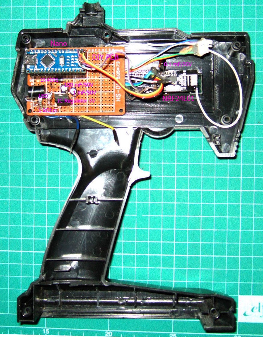 How To Hack Rc Car Transmitter Via 24 Ghz Nrf24l01 Arduino Part1 Tx 3 Steps With Pictures