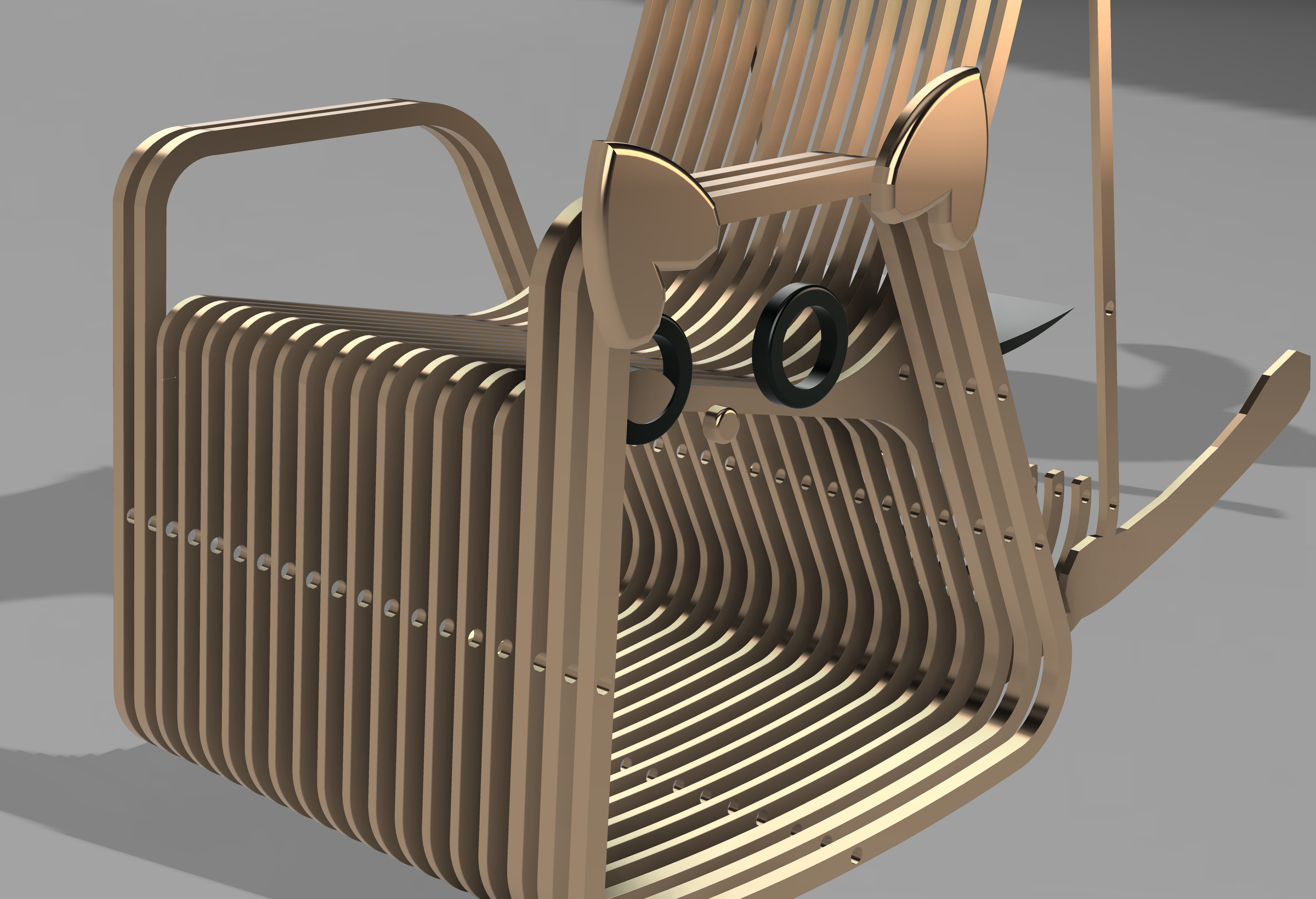 CAT-CHAIR：A Rocking Chair Design That Can Accommodate 3 Cats : 3 Steps ...
