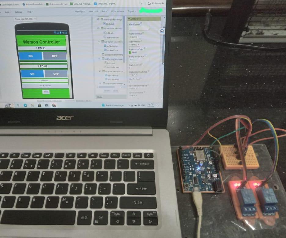Wemos D1 R1 + App Inventor ON_OFF Buttons - Instructables