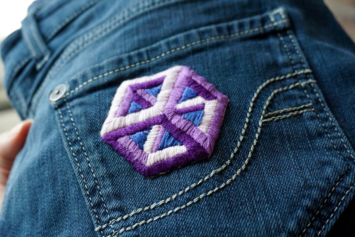 How to Embroider Your Own Clothes Patch | DIY Jeans Patch : 7 Steps ...