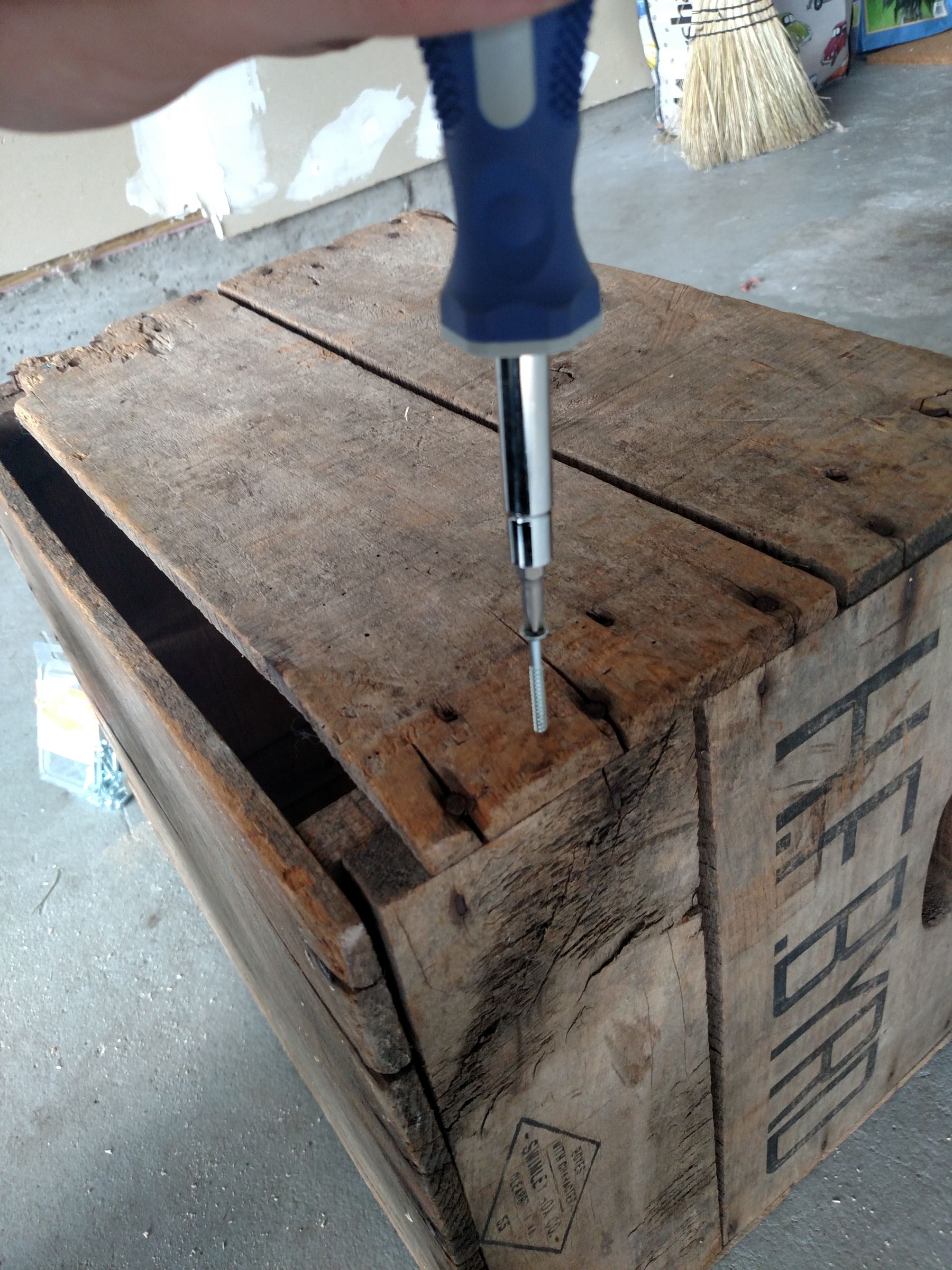 Reclaimed Wooden Shipping Crate Into Rolling Seat With Storage : 5 ...