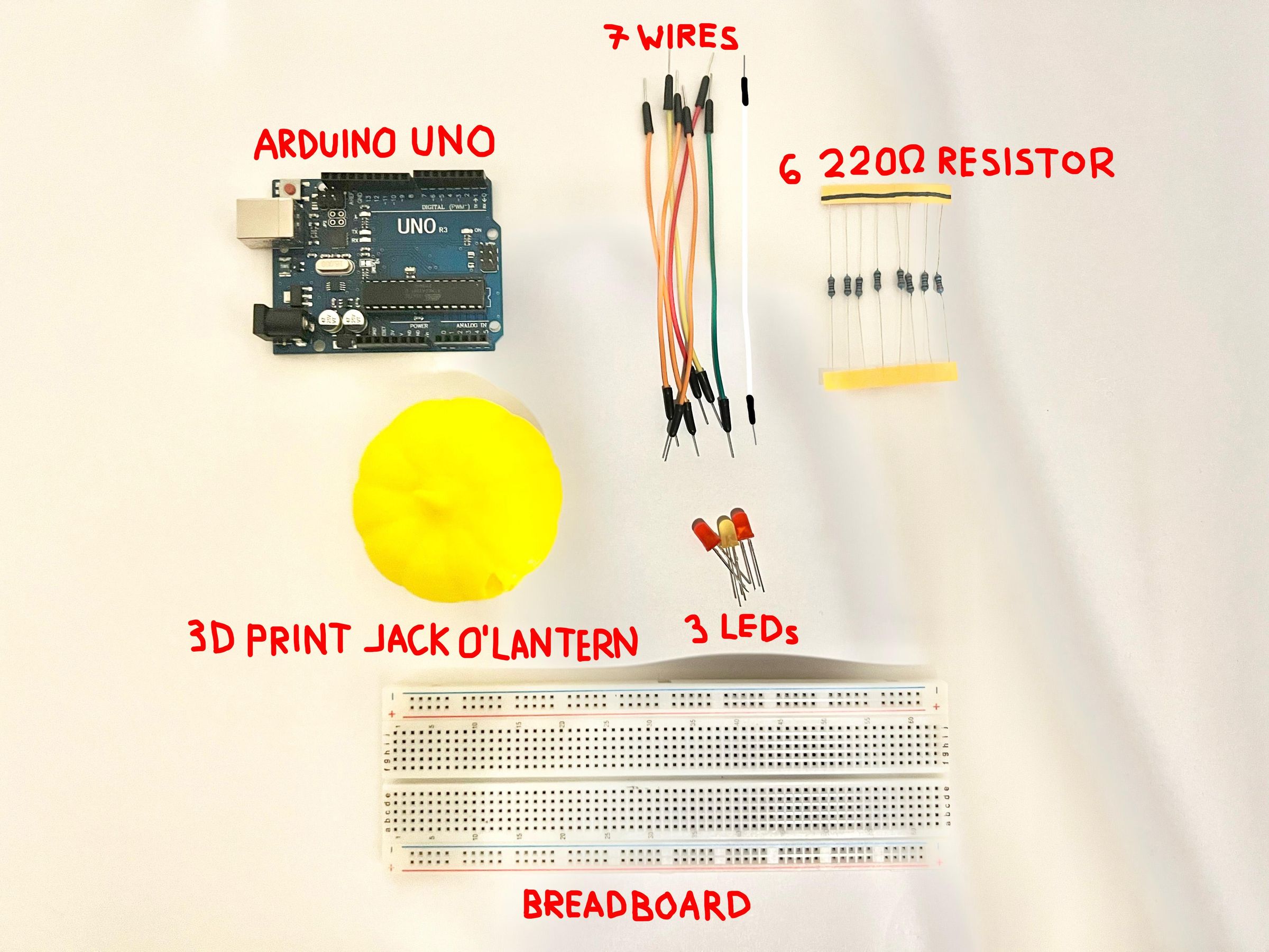 Basic Breadboard LED Jack O' Lantern : 4 Steps - Instructables