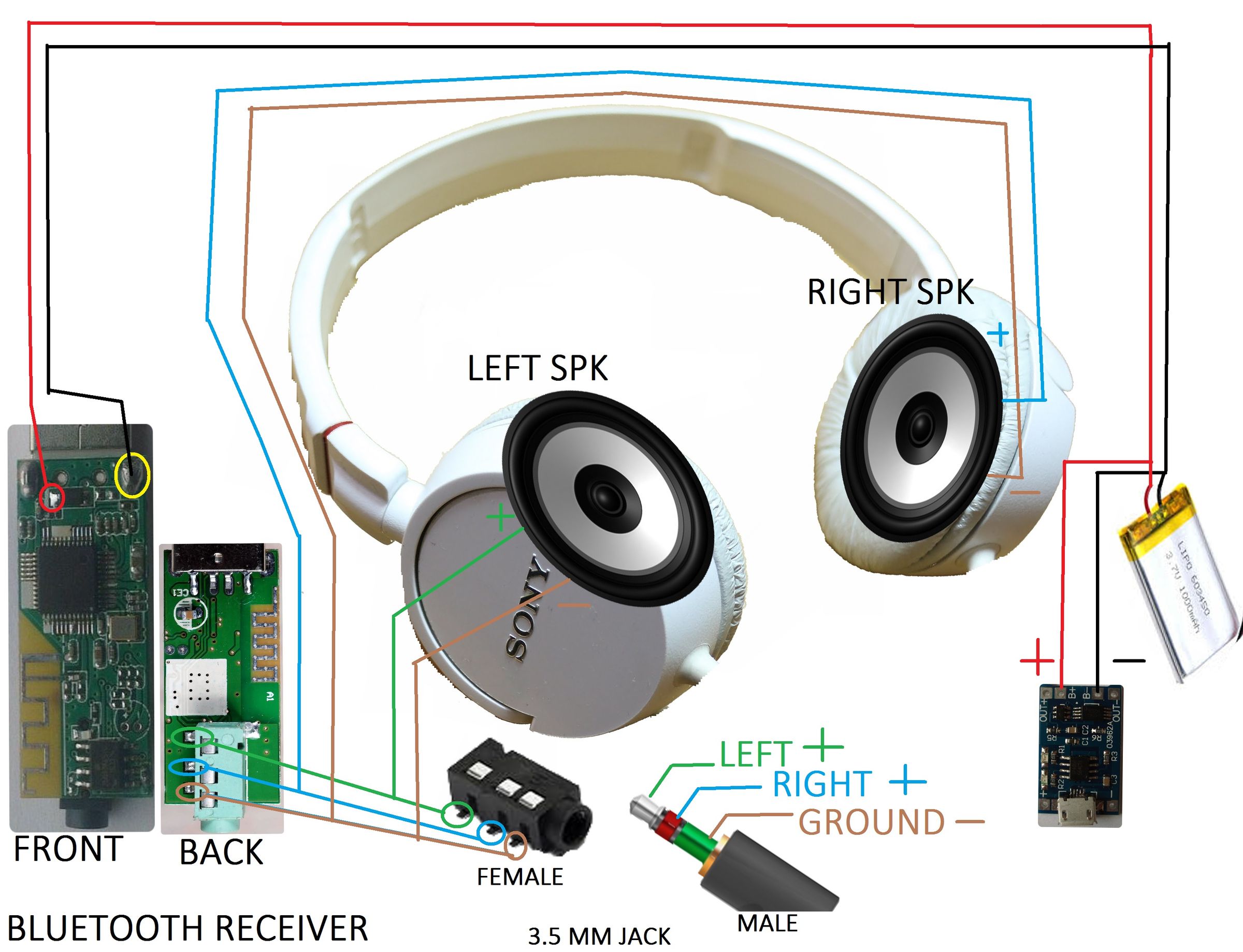 DIY Bluetooth Headphone With 4-5 Days BACKUP. : 6 Steps - Instructables