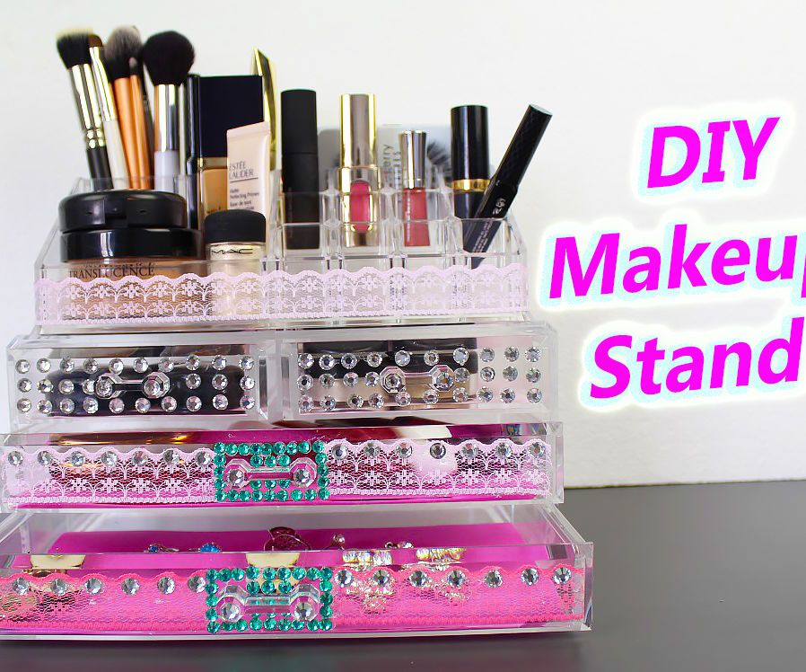 DIY Makeup Storage | Makeup Stand and Organization : 7 Steps ...