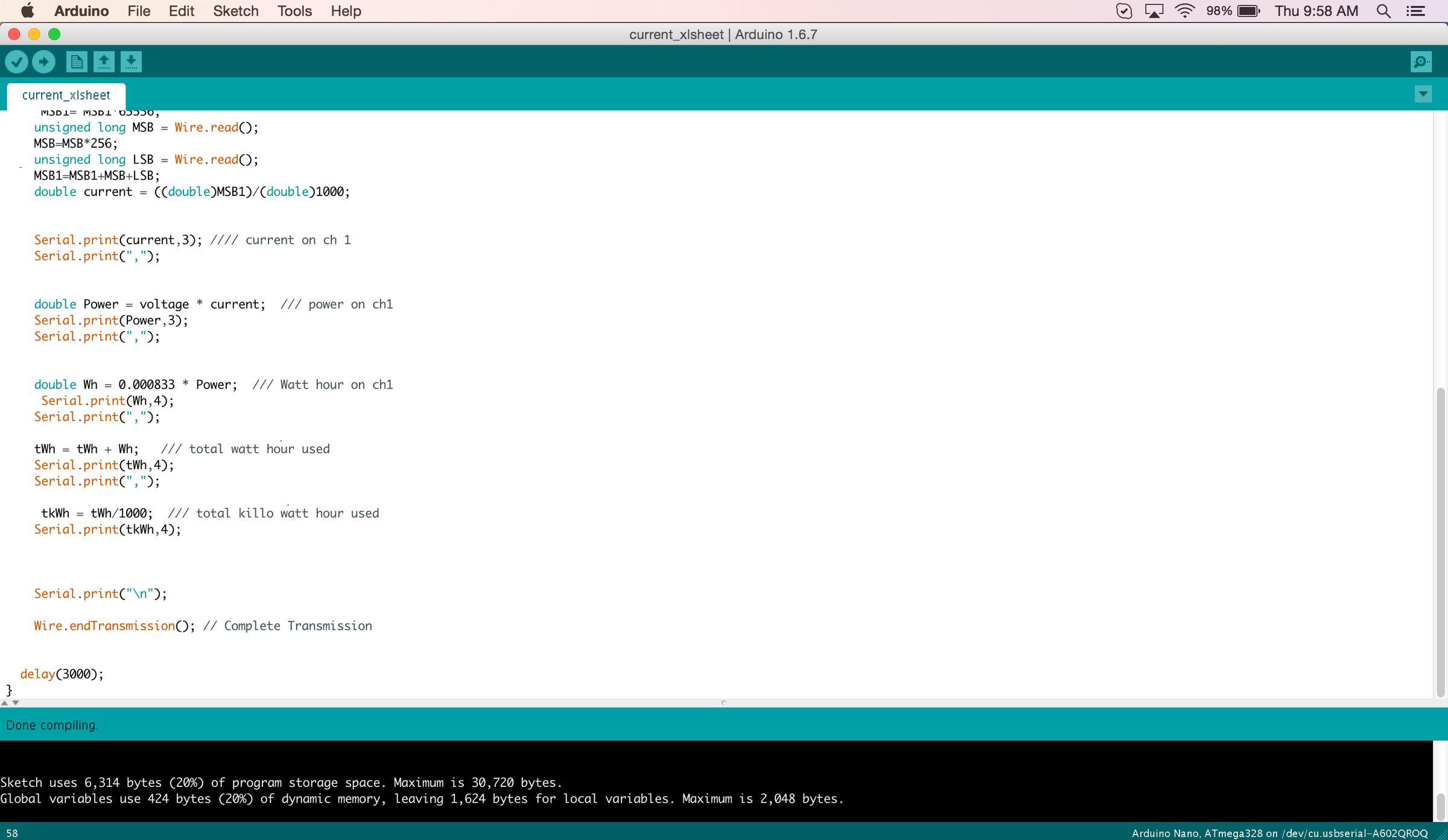 Power Monitoring Using Arduino and Log Into Google Sheet : 8 Steps ...