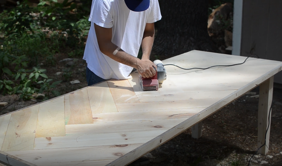 $20 Full Build Herringbone Dinner Table : 14 Steps (with Pictures ...