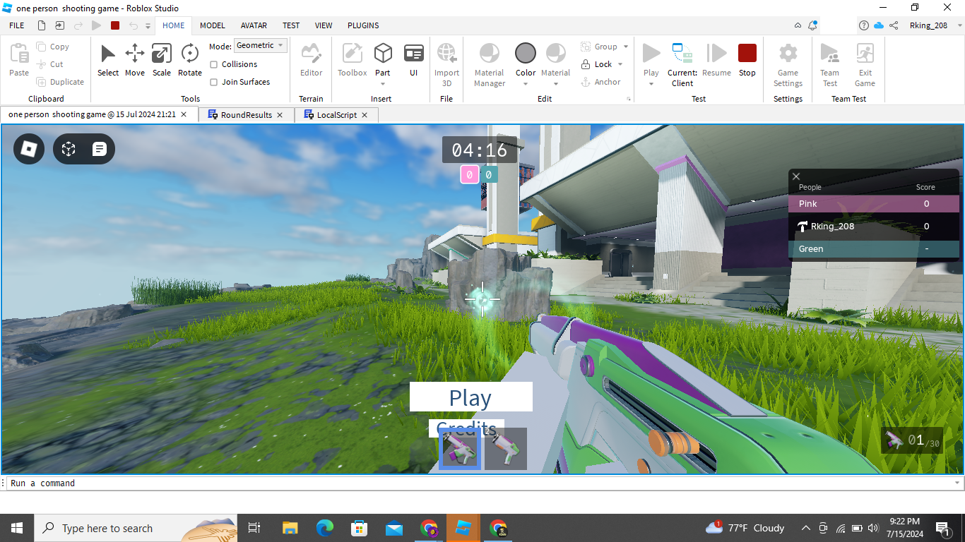 First Person Cyberstrike Shooting Game (Roblox) : 8 Steps - Instructables