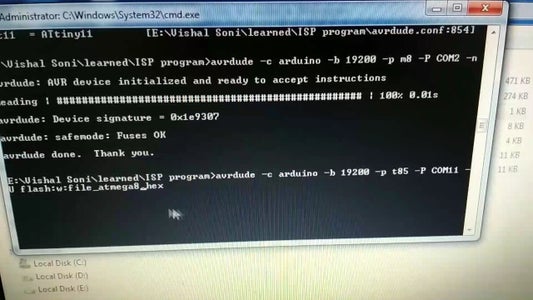 Arduino As Isp Burn Hex File In Avr Fuse In Avr Arduino As