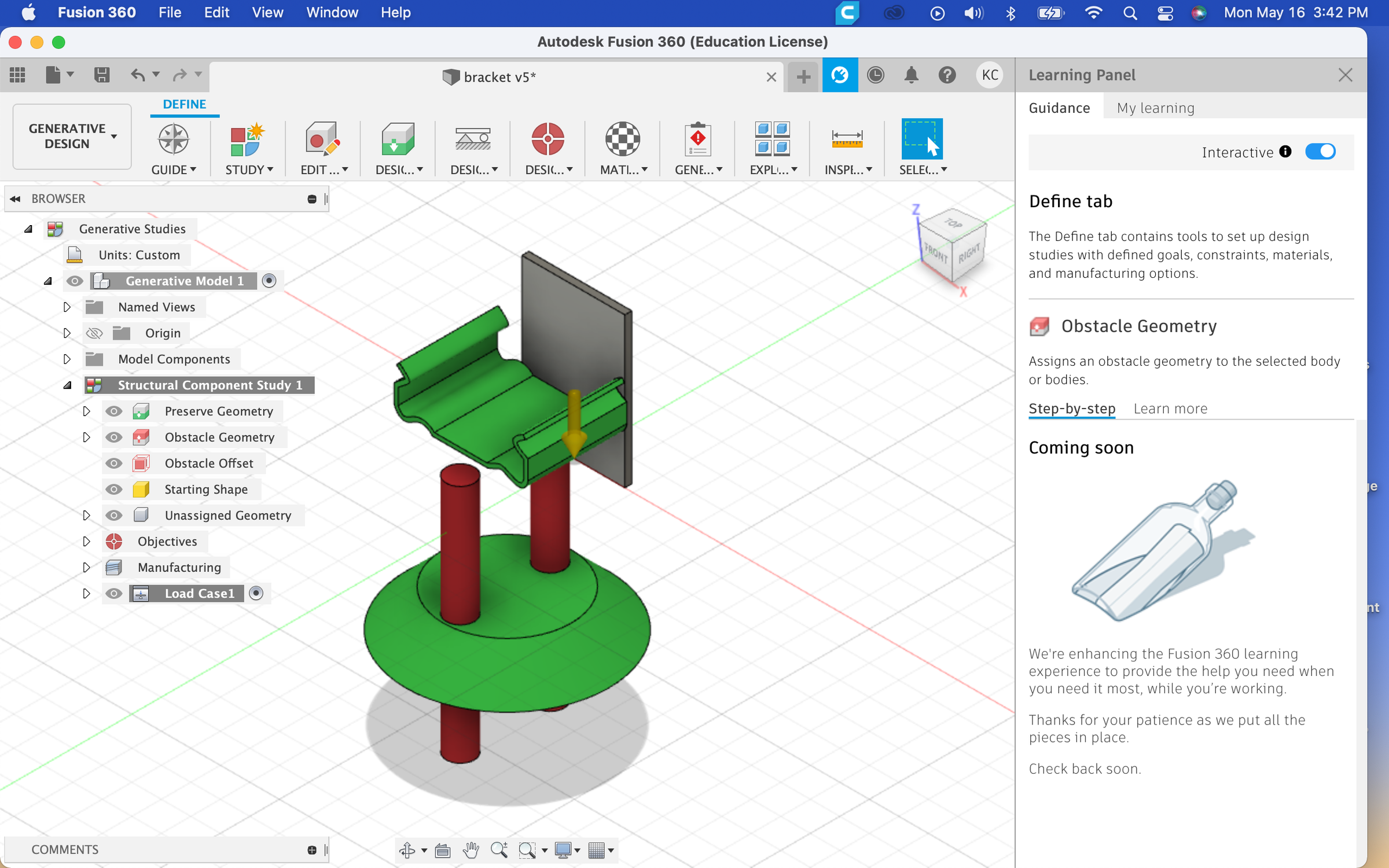 Week 7: Fusion 360 Shape Optimization + Generative Design : 3 Steps ...