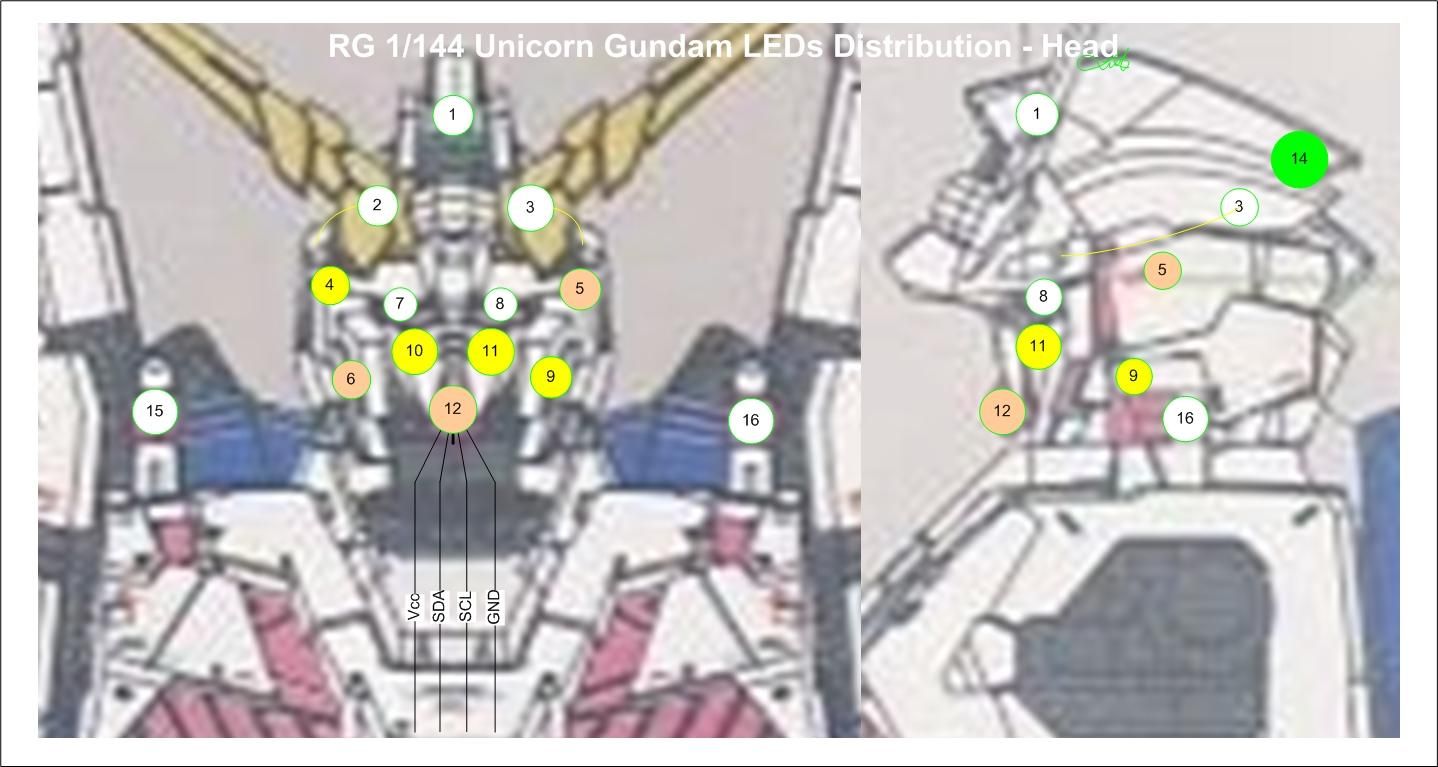 RG 1/144 Unicorn Gundam Using Arduino Nano and Attiny85 : 10 Steps ...
