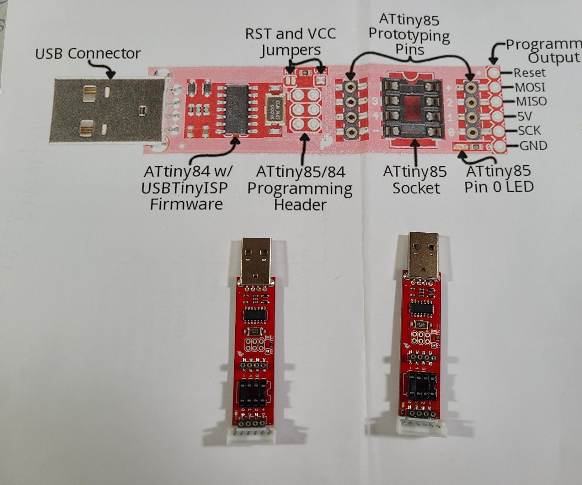 Attiny85, Attiny84 and Atmega328 Programming Boards for Use With SparkFun AVR Programmer. : 6 ...