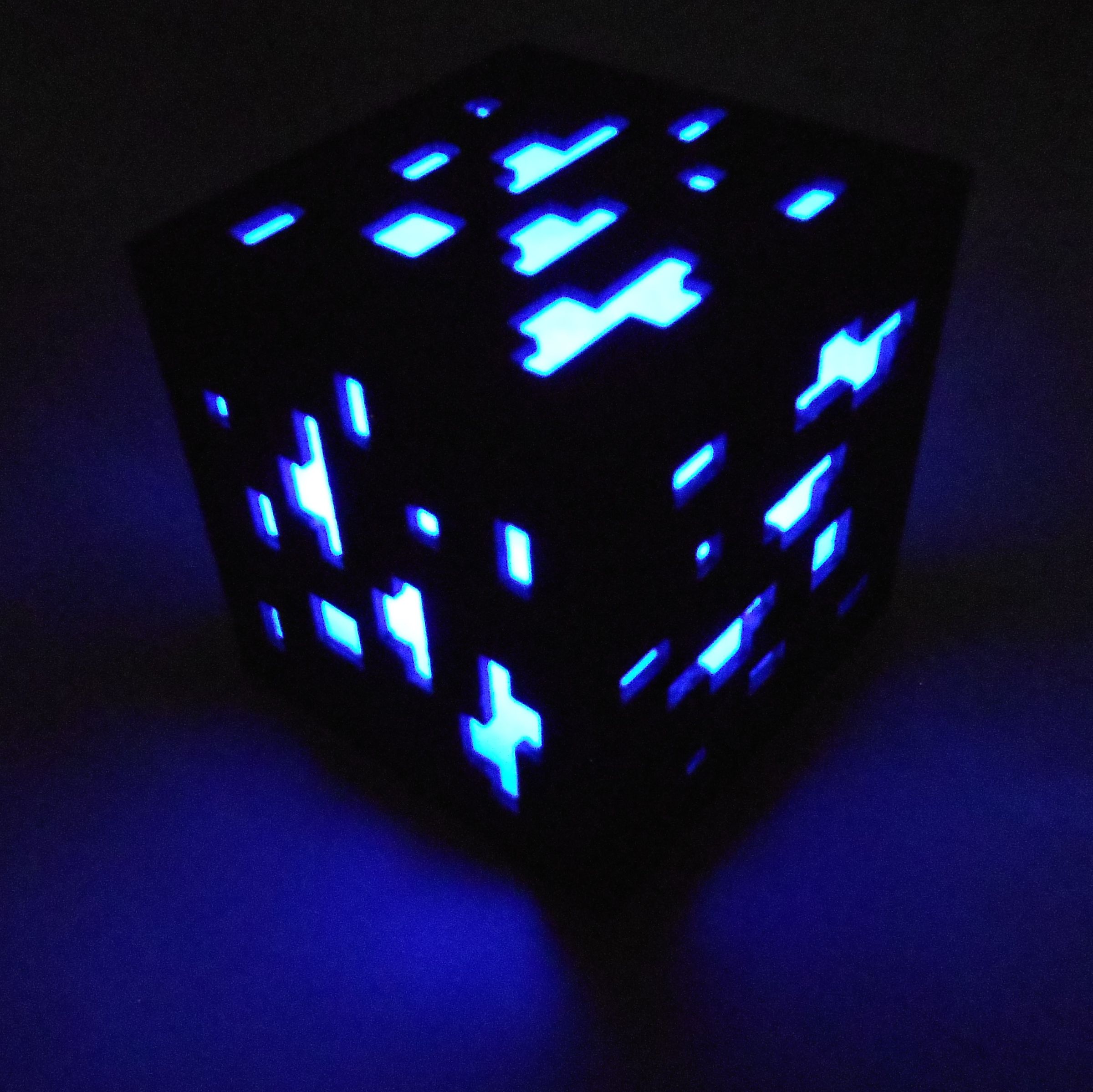 Minecraft Diamond Block Print Minecraft Diamond Ore Lamp : 3 Steps