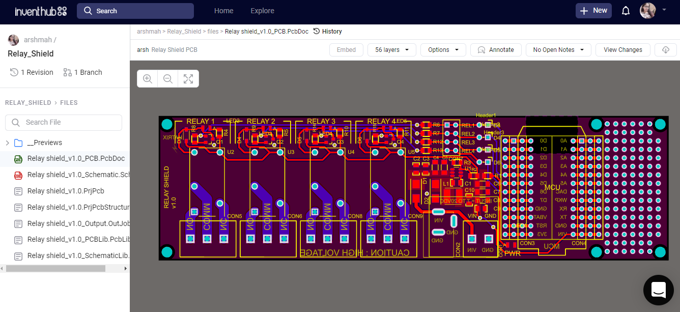 Relay Shield PCB Design for IoT Applications and Home Automation : 5 ...