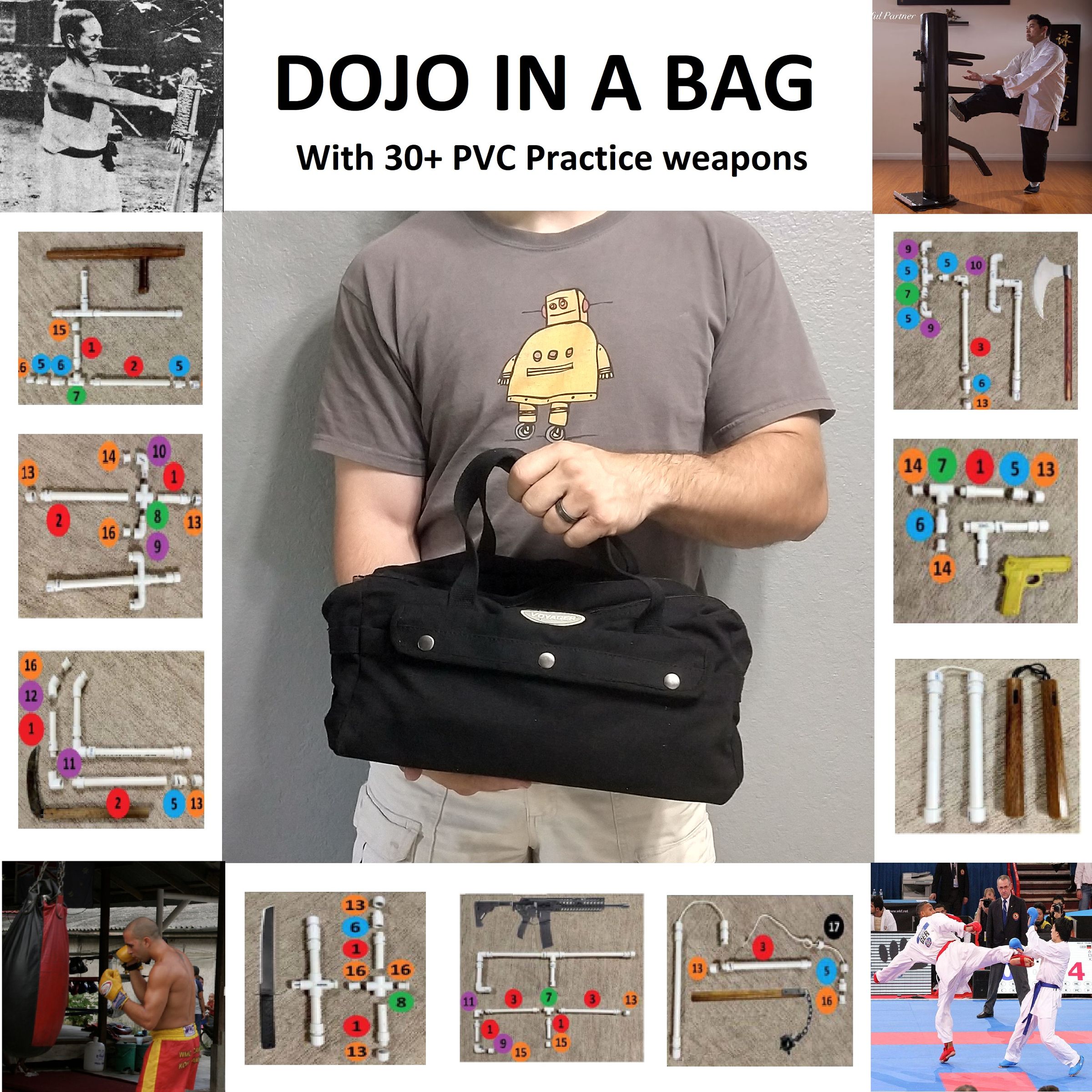 Dojo in a Bag With 30+ Training Weapons - Instructables