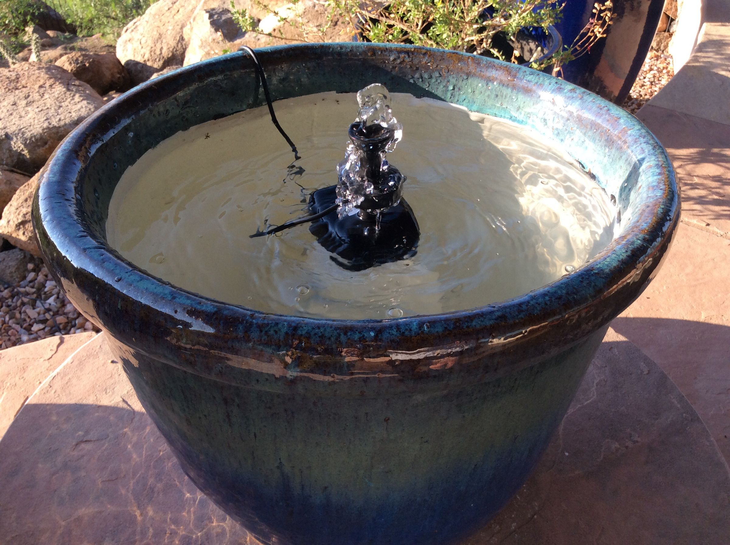 Repurpose Plant Pot Into Water Feature W/ Solar Fountain + Fish : 3 ...