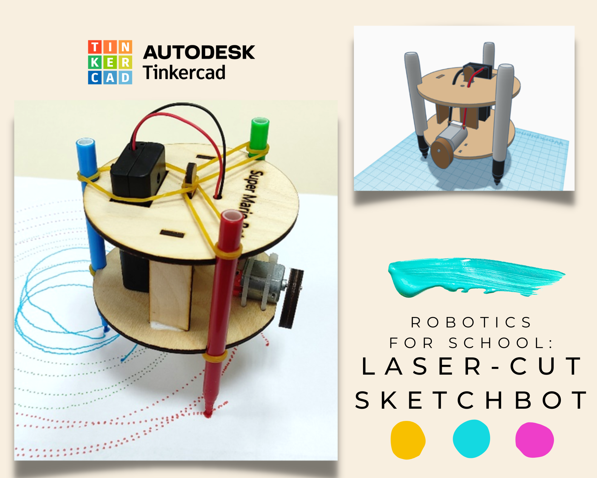 Tinkercad Robotics for School: Laser-cut Sketchbot : 23 Steps (with Pictures) - Instructables