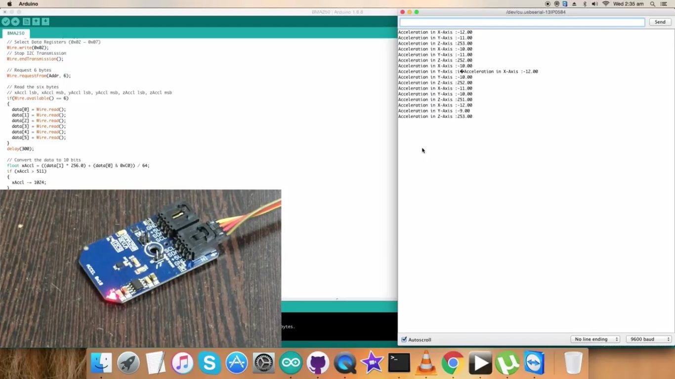 Acceleration Measurement Using BMA250 and Arduino Nano : 4 Steps ...