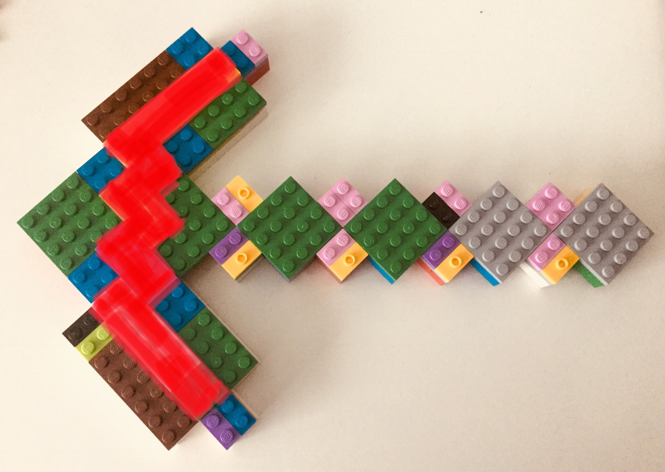 Lego Minecraft Diamond Pickaxe : 5 Steps - Instructables