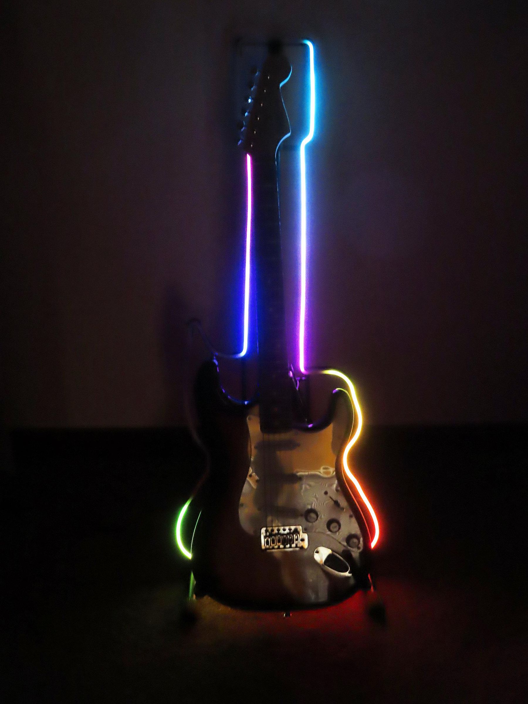 RGB Neon Musical Spectrum Motion Sensing Guitar Stand : 13 Steps (with ...
