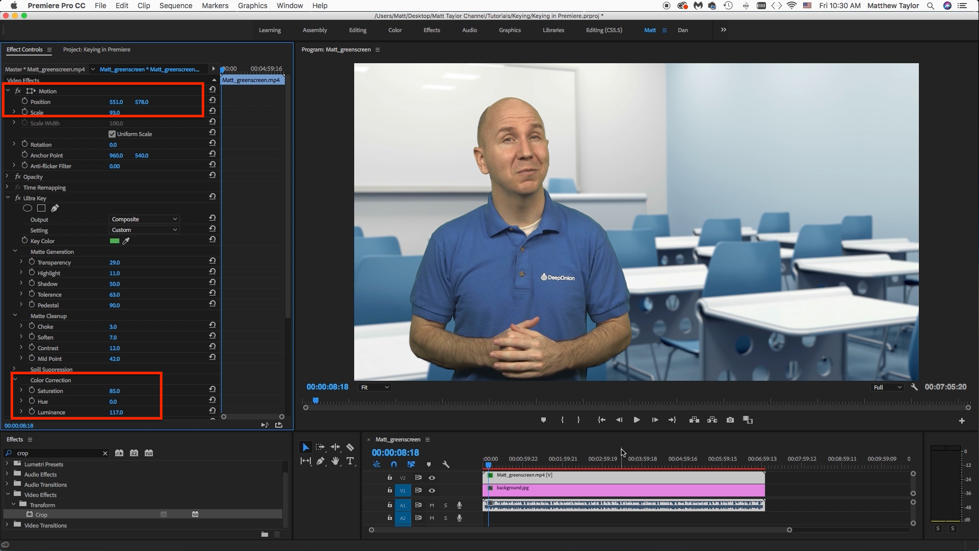 How to Remove Green Screen in Adobe Premiere Pro CC : 10 Steps (with ...