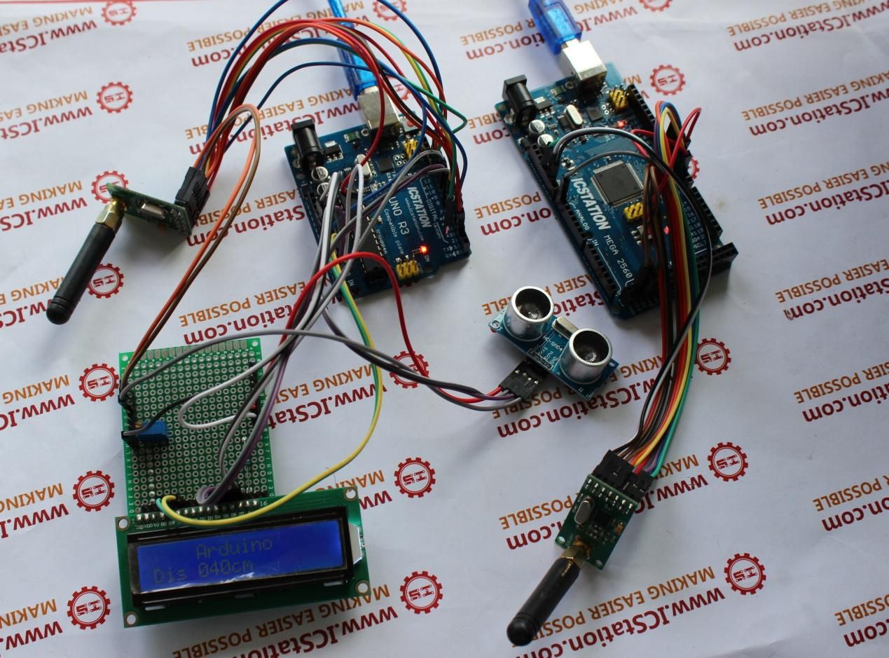 Ultrasonic Distance Measurement NRF905 Wireless Transmission System ...